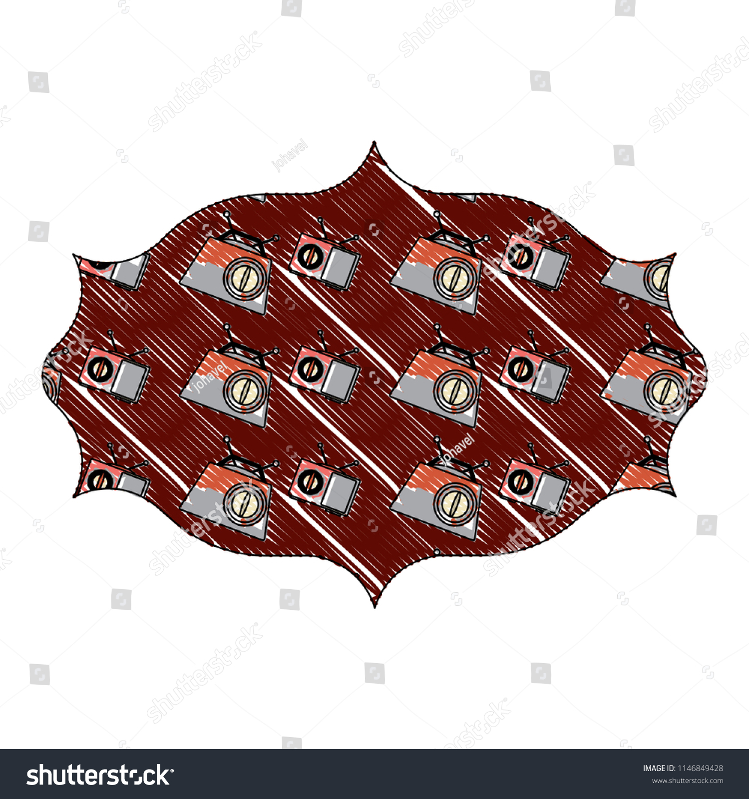 Retro Radio Pattern Design Stock Vector (Royalty Free) 1146849428 ...