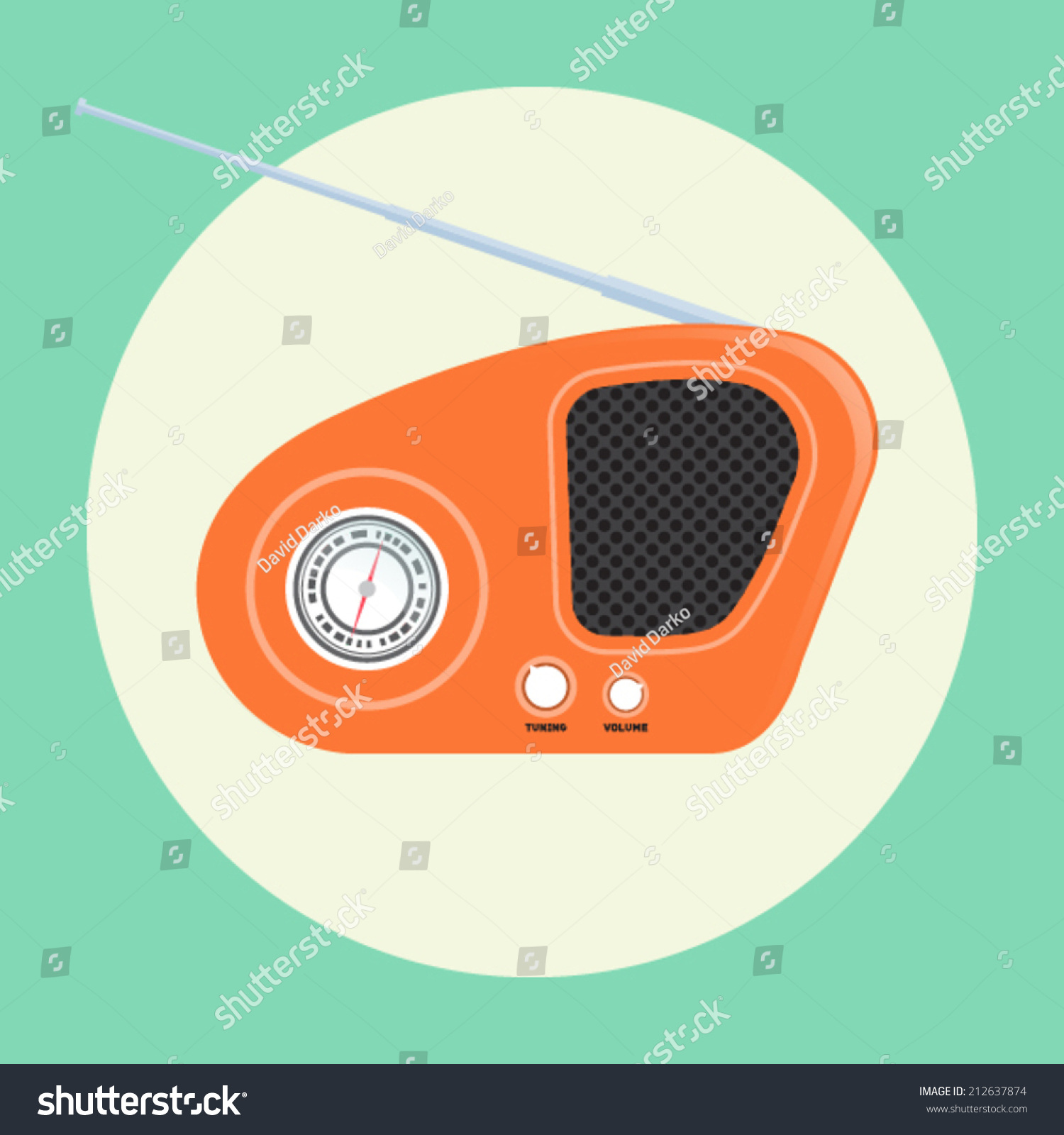 Retro Radio Vector Template Stock Vector (Royalty Free) 212637874 ...