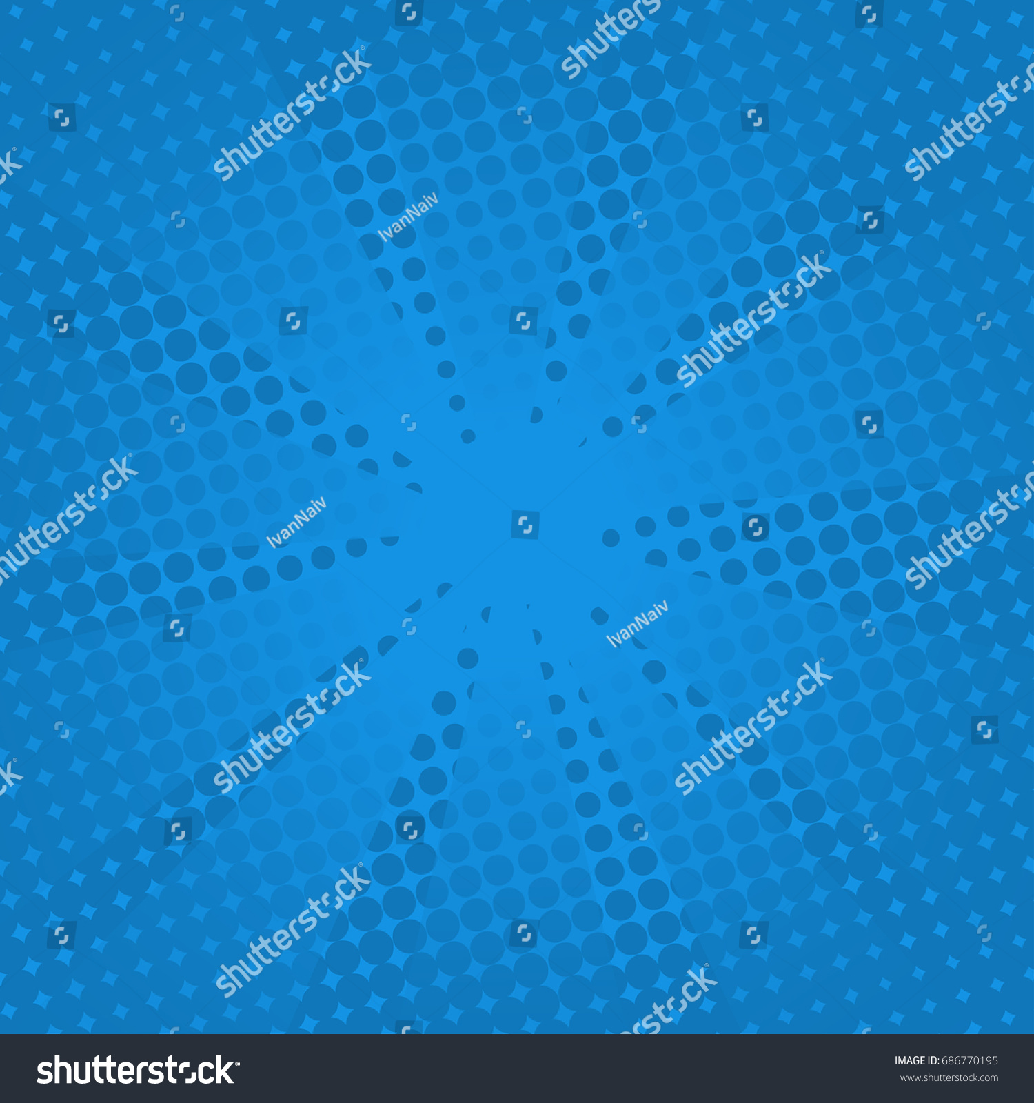 Retro Rays Comic Blue Background Gradient Stock Vector (Royalty Free ...