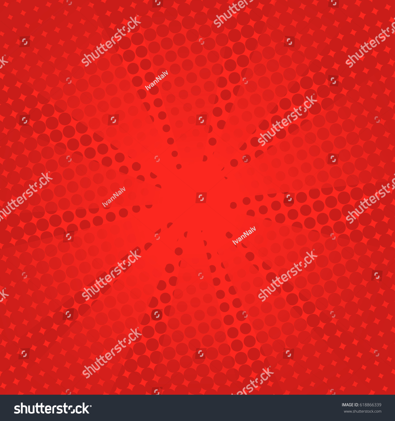 Retro Rays Comic Red Background Gradient Stock Vector (Royalty Free ...