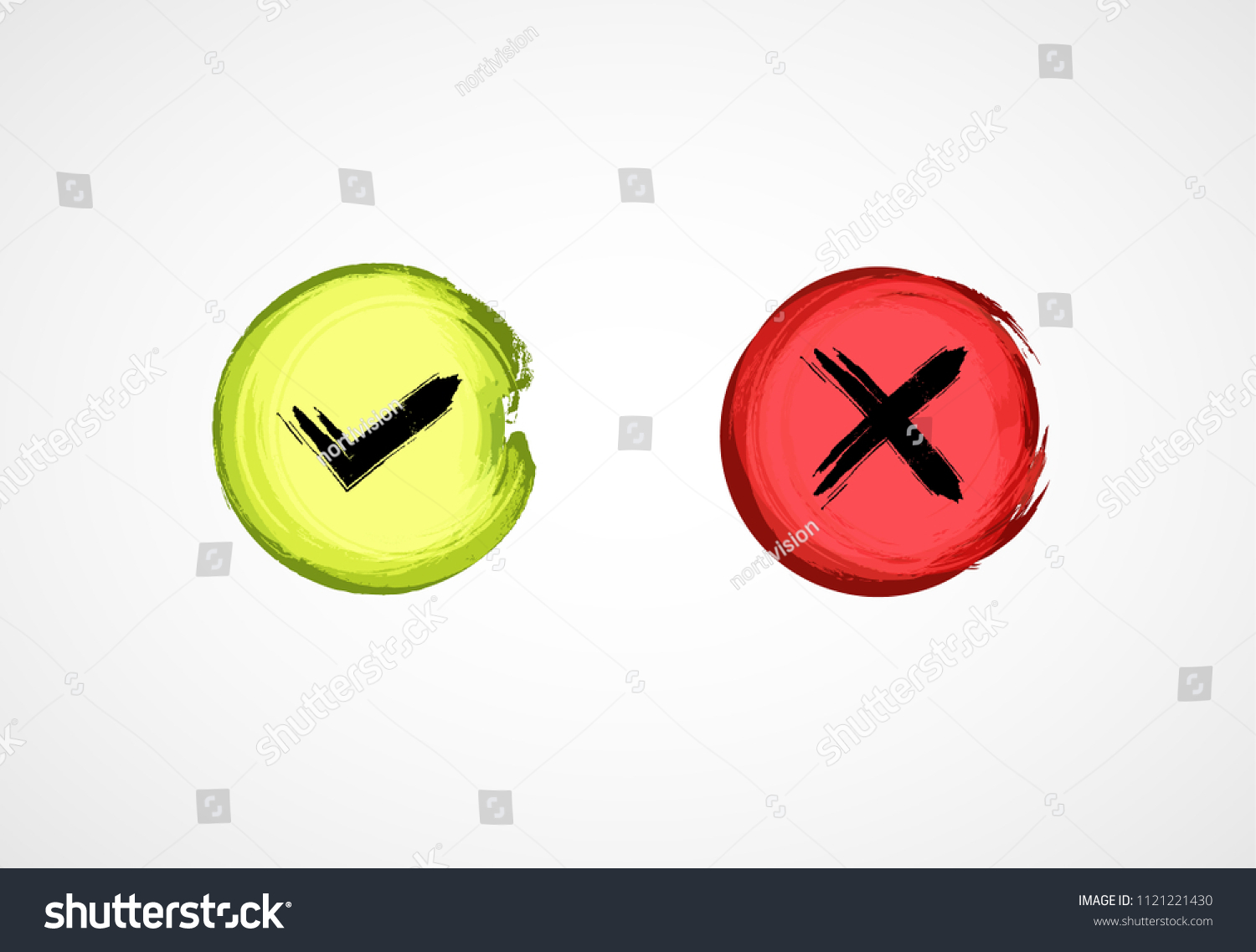 Retro Right Wrong Signs Design Element Stock Vector (Royalty Free ...