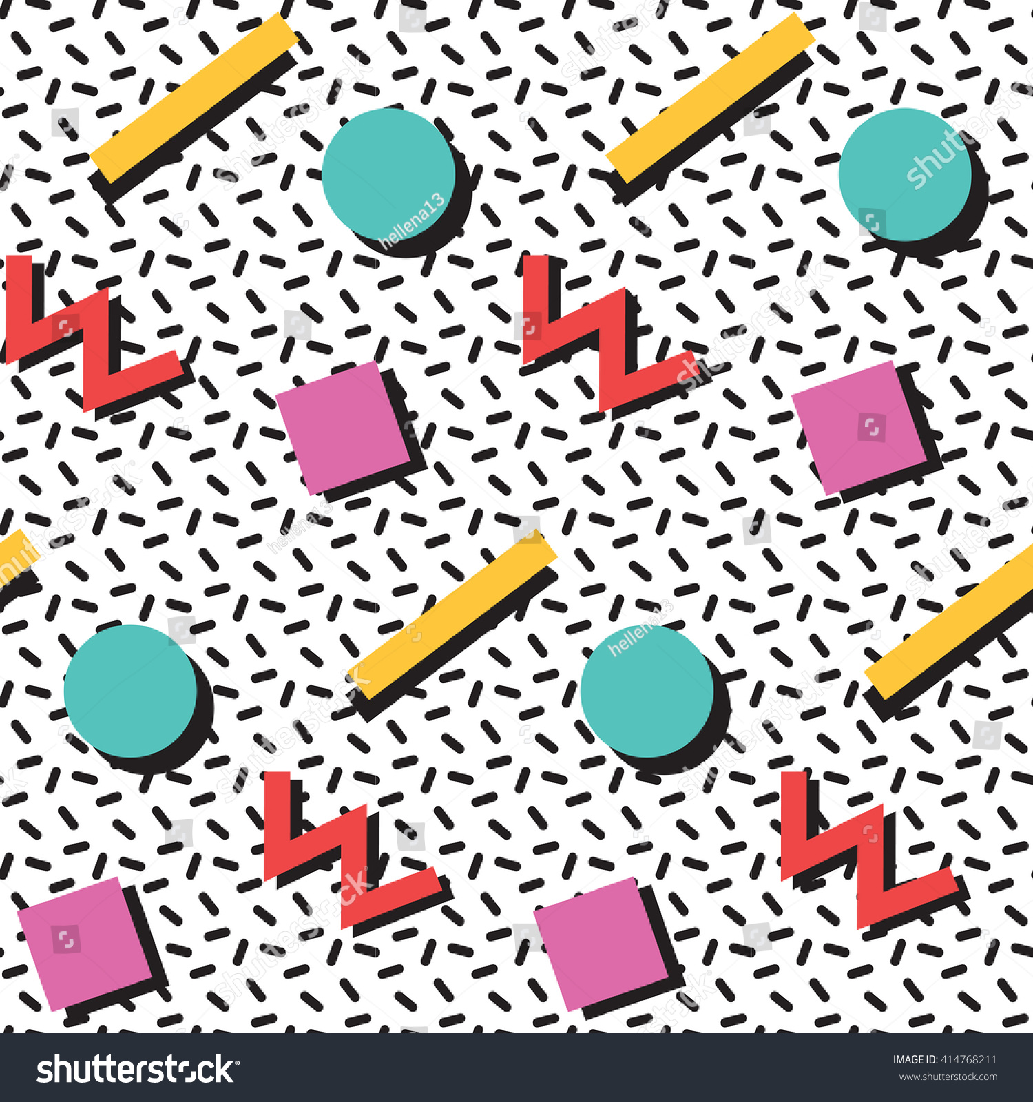 Retro Seamless Pattern Memphis Style 80s Stock Vector (Royalty Free ...