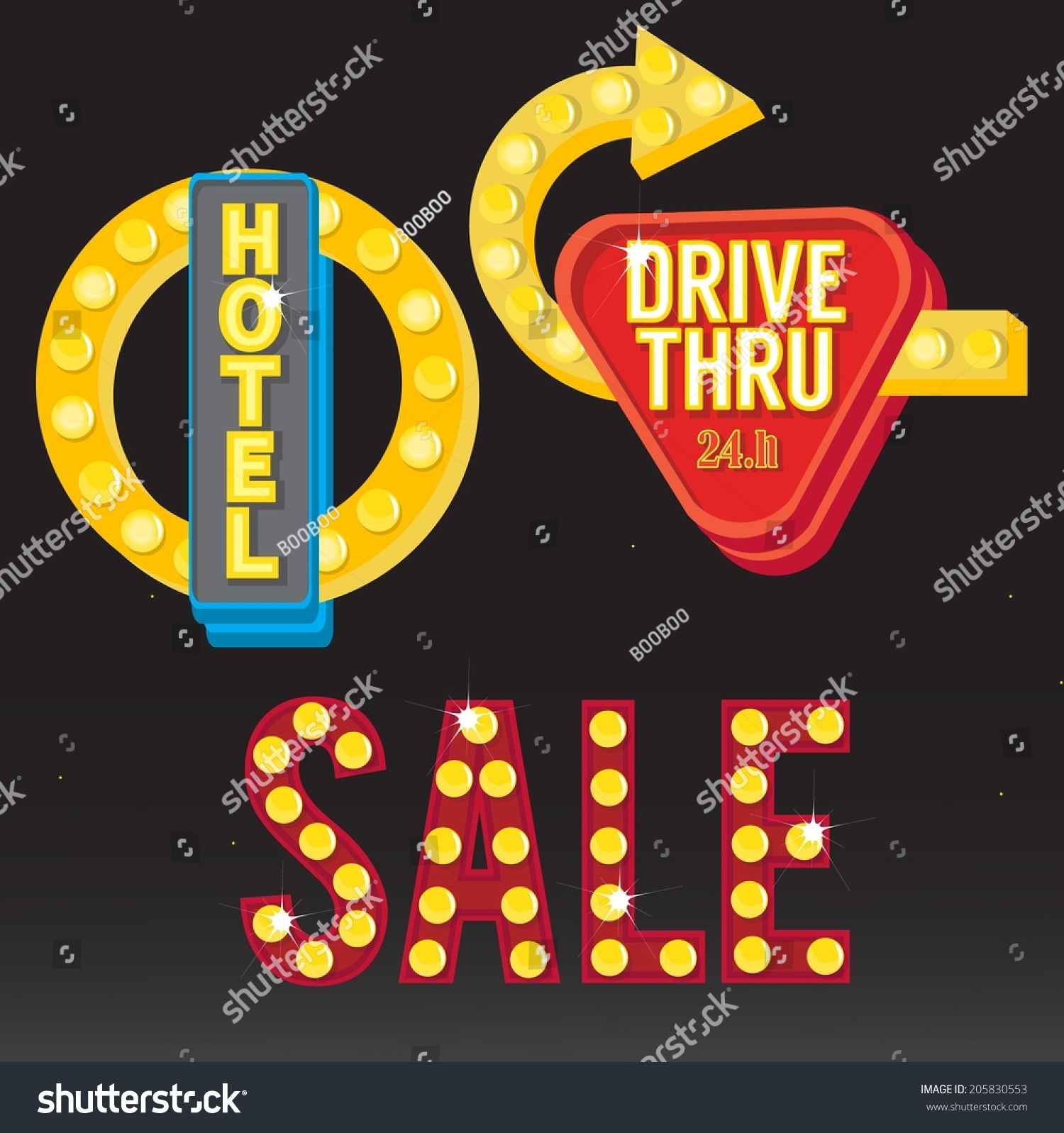 Retro Signboard Vector Stock Vector (Royalty Free) 205830553