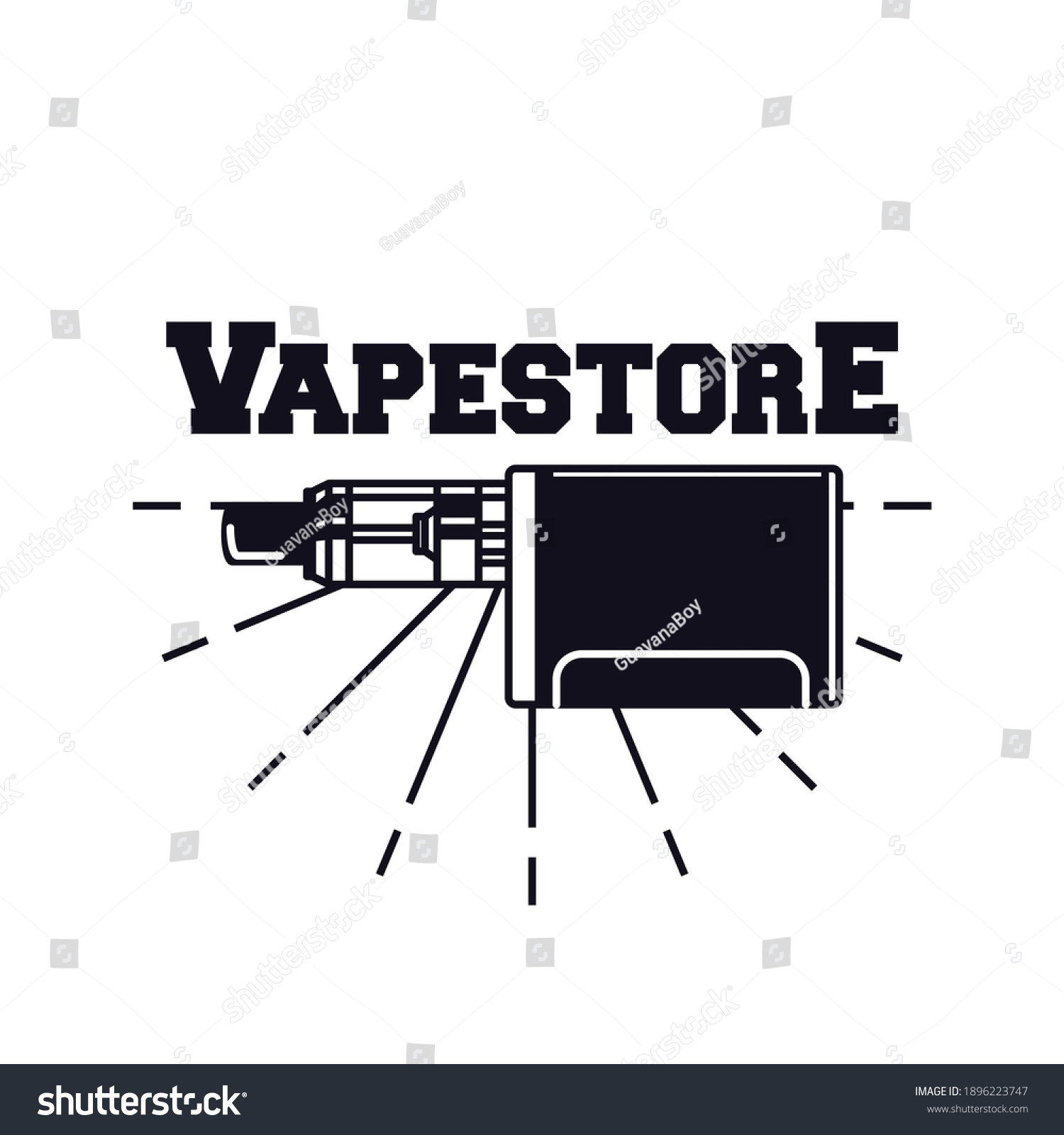 Retro Simple Vape Logo Design Stock Vector (Royalty Free) 1896223747 ...