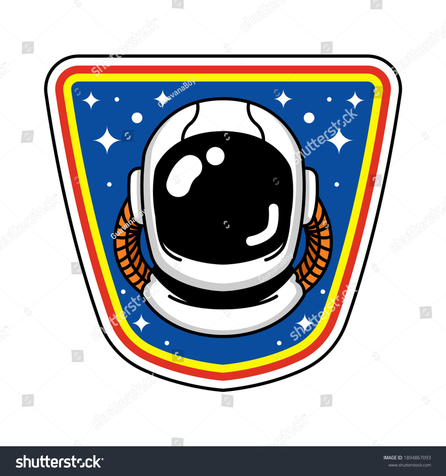 Retro Space Badge Logo Design Stock Vector (Royalty Free) 1894867093 ...