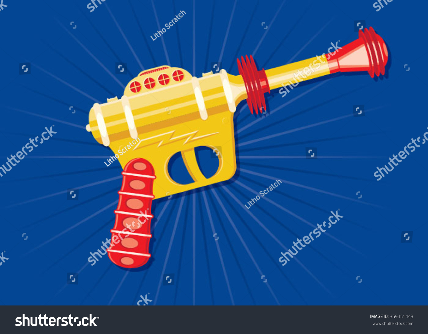 Retro Space Ray Gun Flat Vector Stock Vector (Royalty Free) 359451443 ...