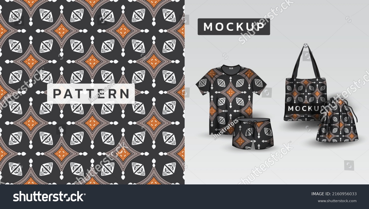 Retro Square Fabric Pattern Mockup Vector Stock Vector (Royalty Free ...
