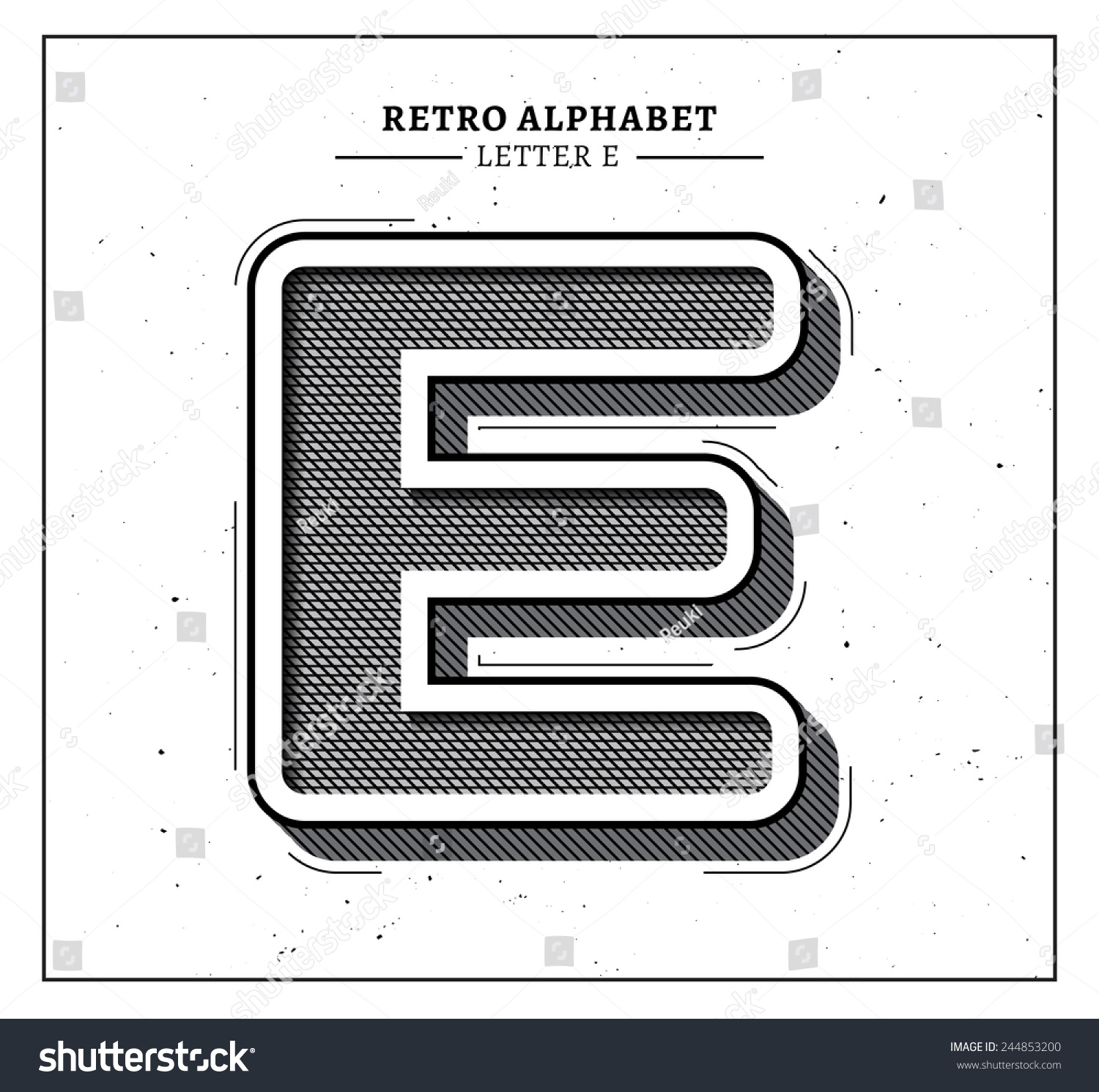 Retro Style Big Letter E Icon Stock Vector (Royalty Free) 244853200 ...