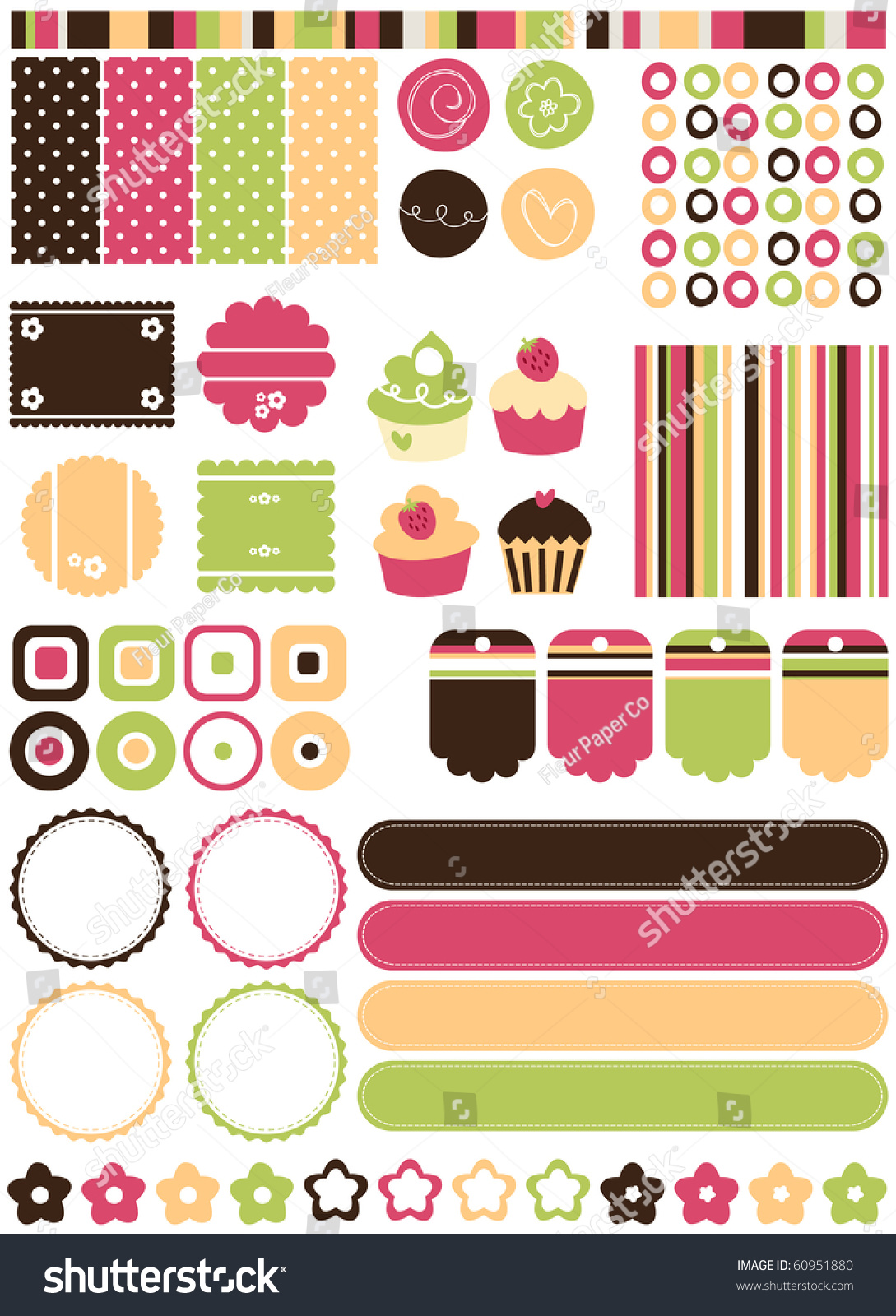 Retro Stylized Tags Banners Backgrounds Elements Stock Vector (Royalty ...