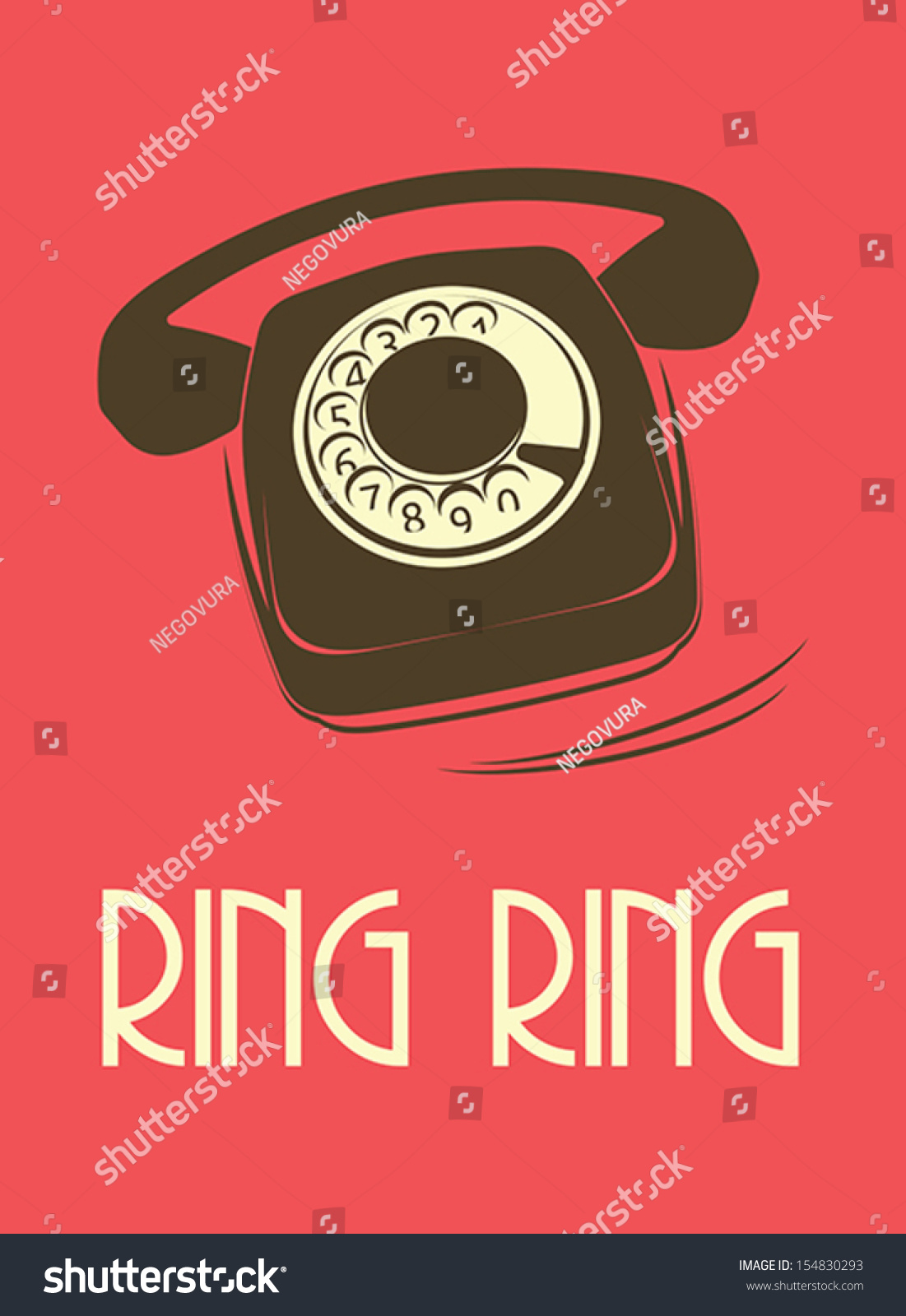 Retro Telephone Poster Stock Vector (Royalty Free) 154830293