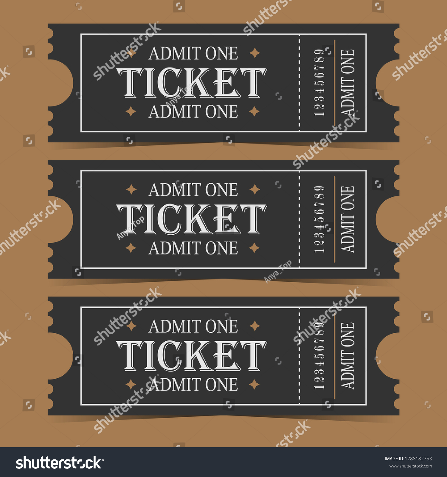 Retro Ticket Vector Design Template Stock Vector (Royalty Free ...