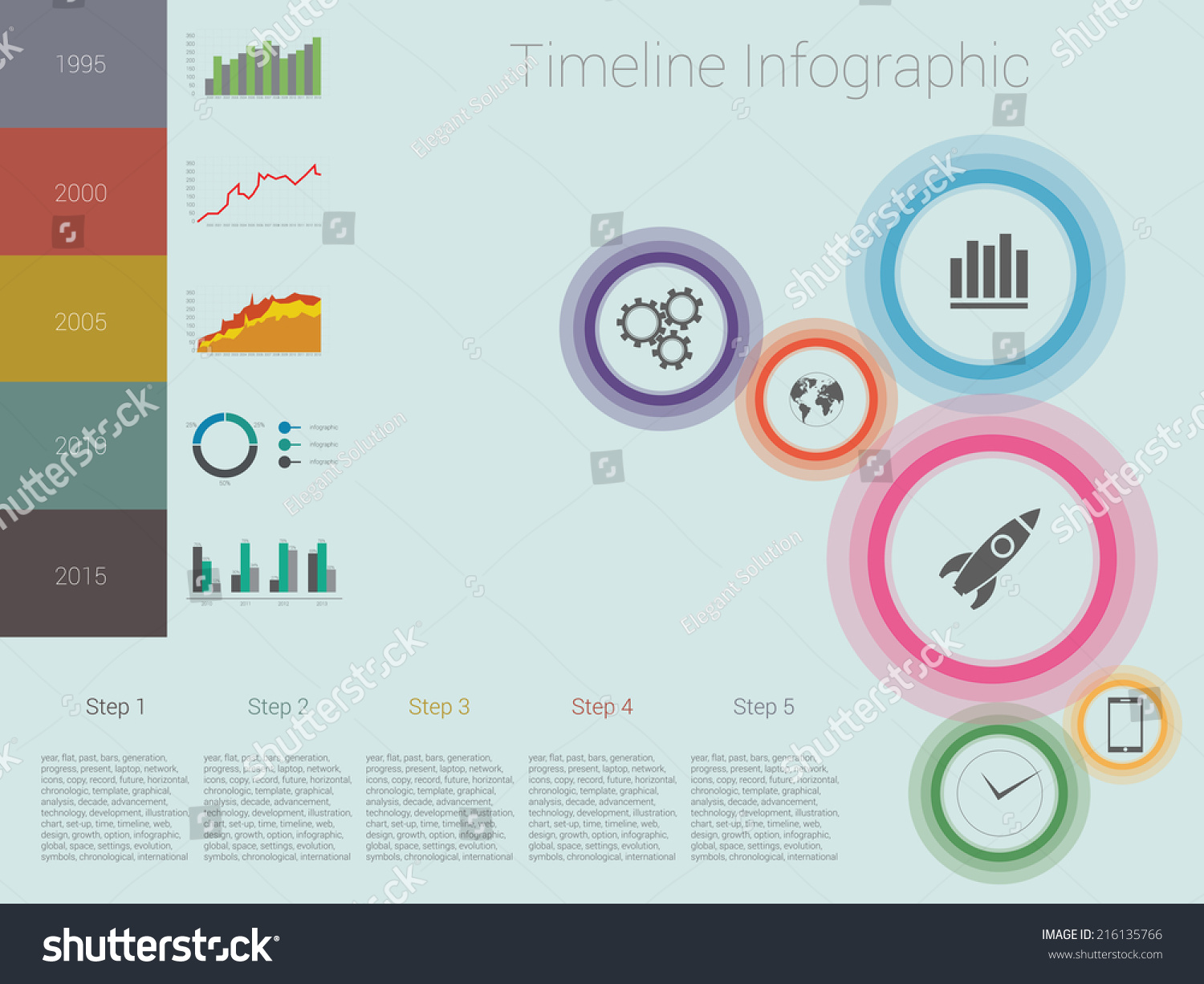 Retro Timeline Infographic Vector Design Stock Vector (Royalty Free ...