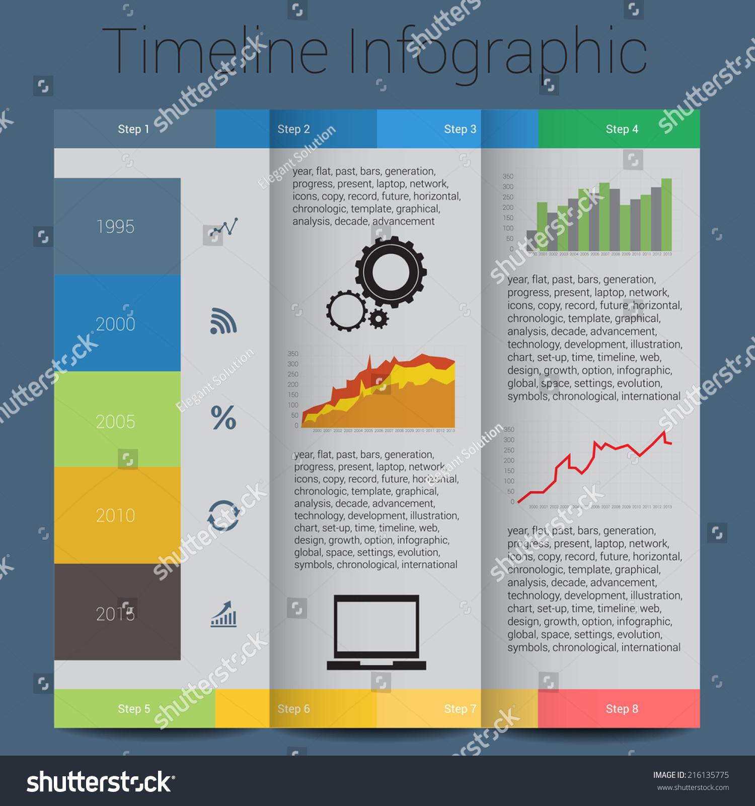 Retro Timeline Infographic Vector Design Stock Vector (Royalty Free ...