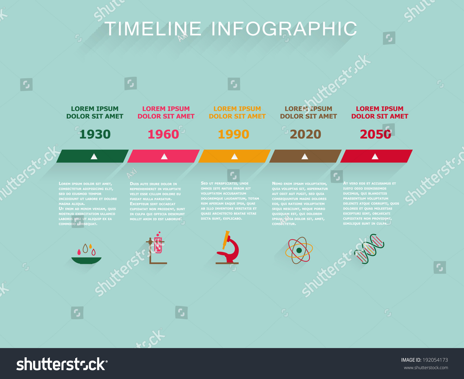 Retro Timeline Infographic Vector Design Template Stock Vector (Royalty ...