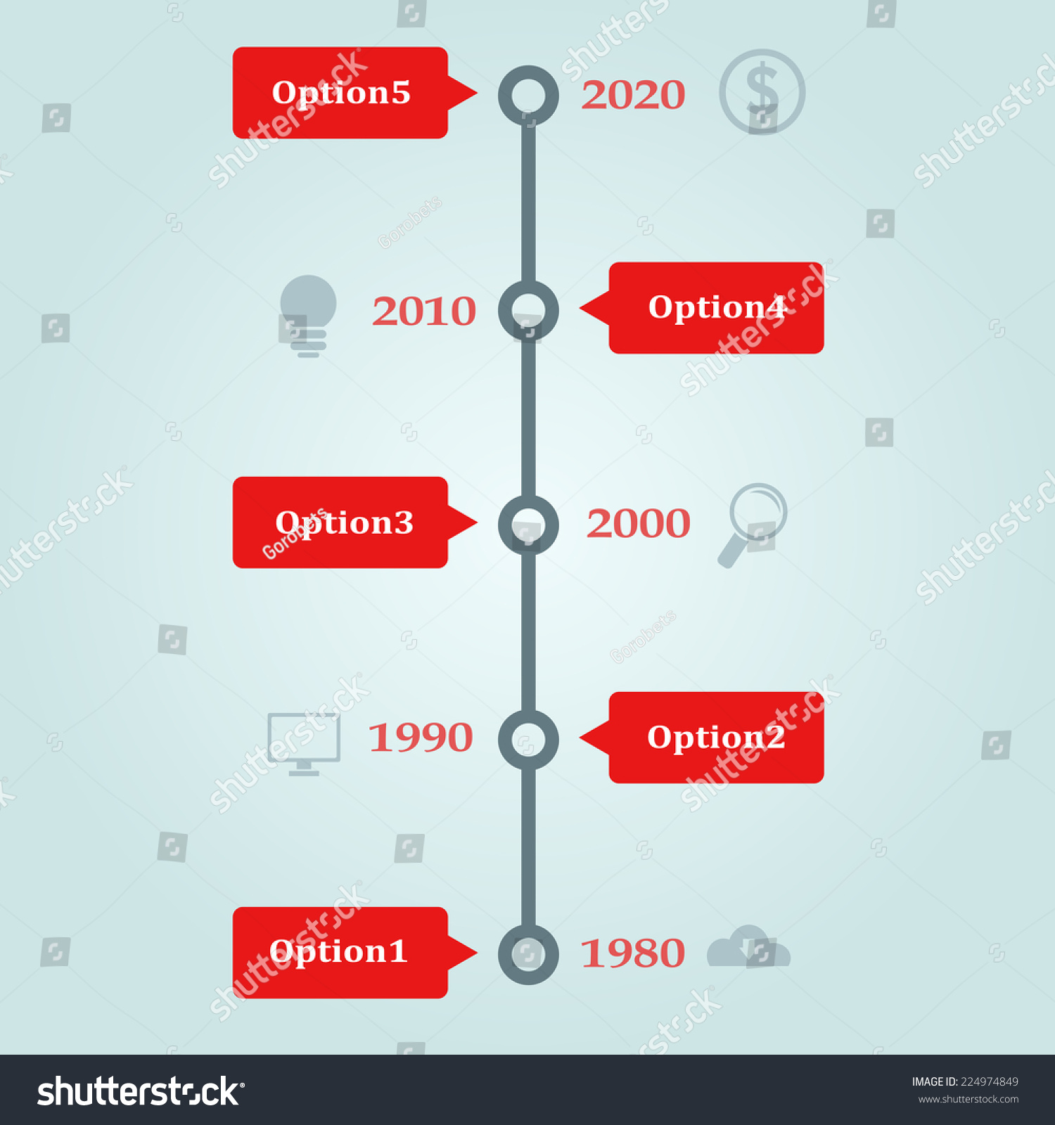 Retro Timeline Infographic Vector Design Template Stock Vector (Royalty ...