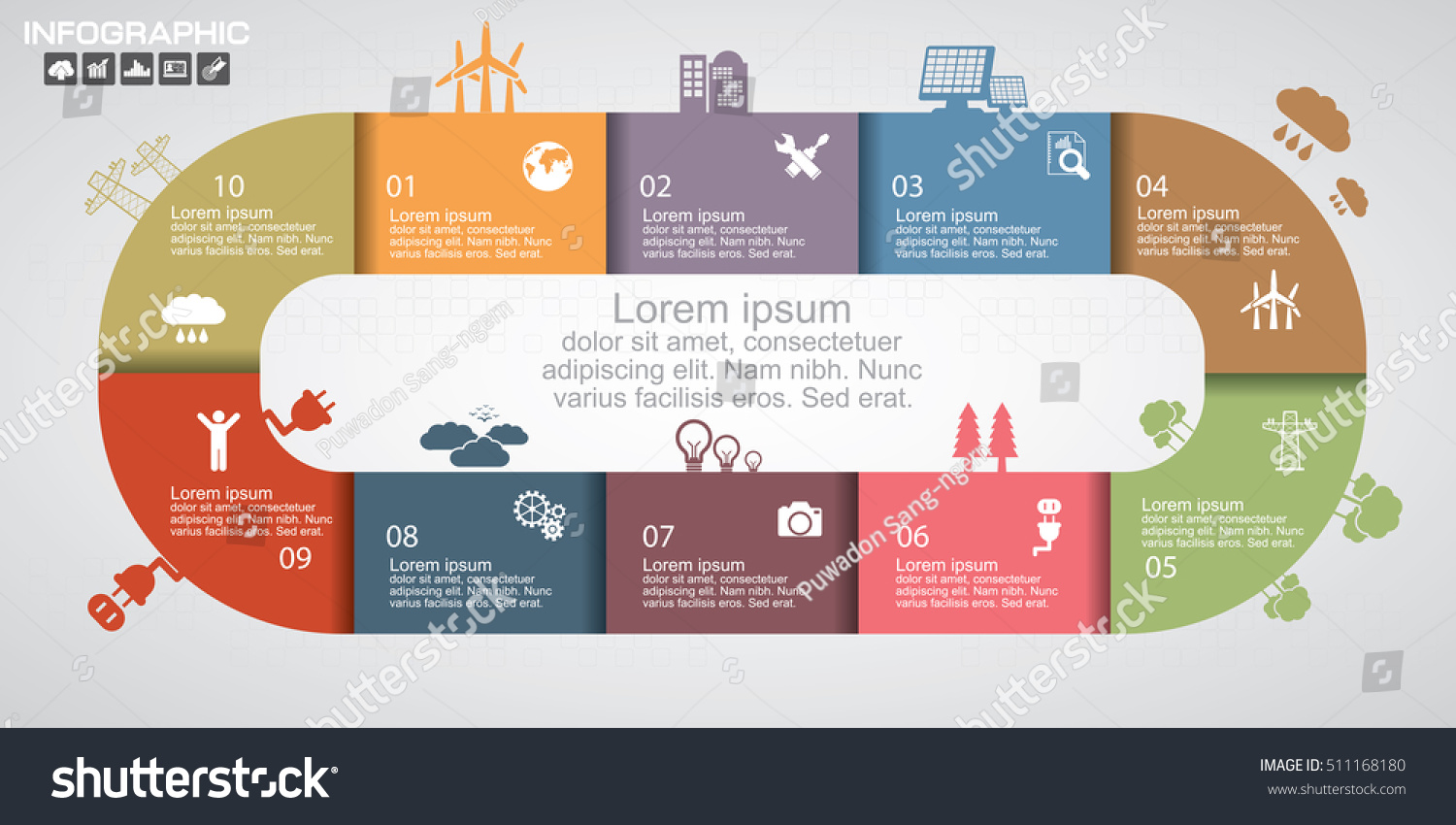 Retro Timeline Infographic Vector Design Template Stock Vector (Royalty ...