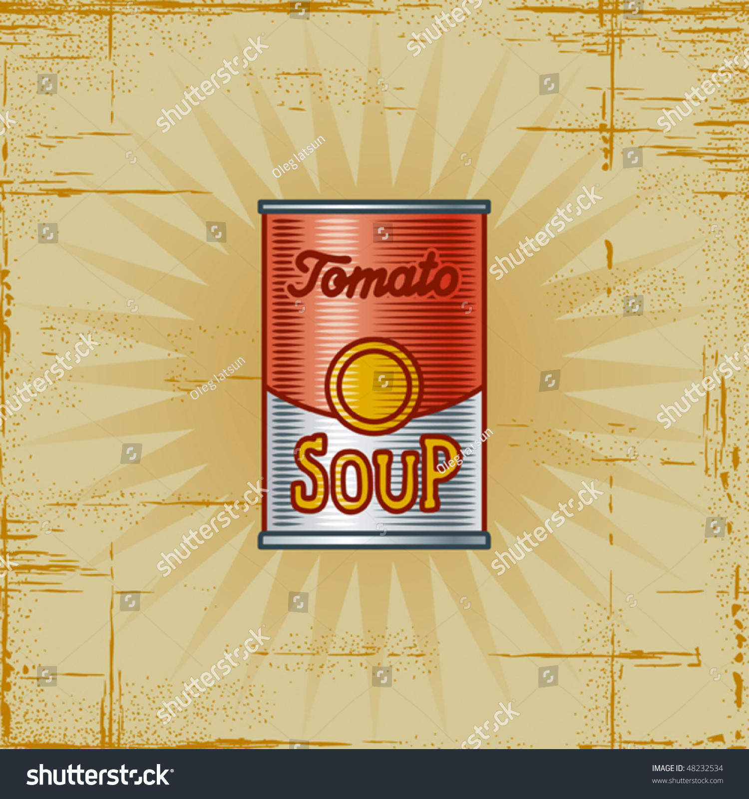 Retro Tomato Soup Can Vector Stock Vector (Royalty Free) 48232534