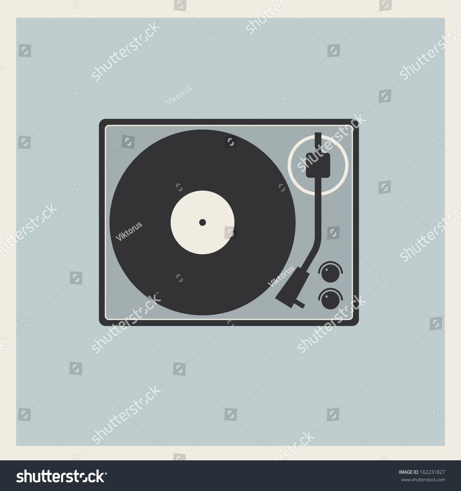 Retro Turntable Vinyl Record Player Vector Stock Vector (Royalty Free ...