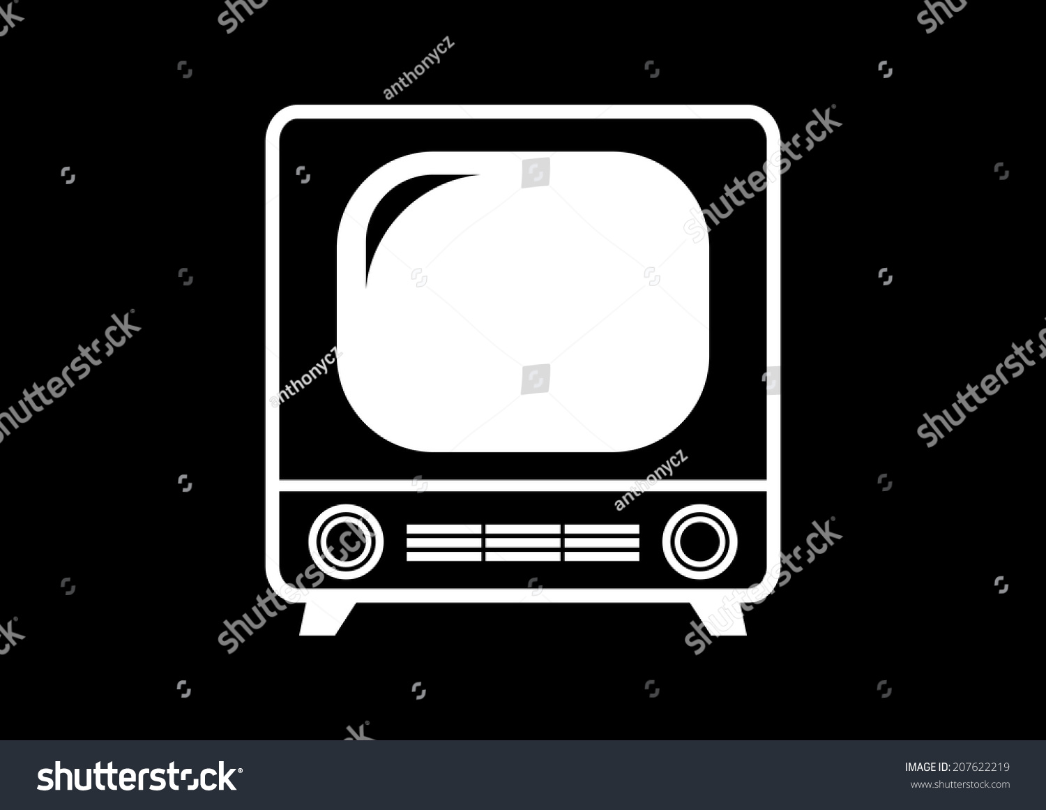 Retro Tv Icon Stock Vector (Royalty Free) 207622219 | Shutterstock