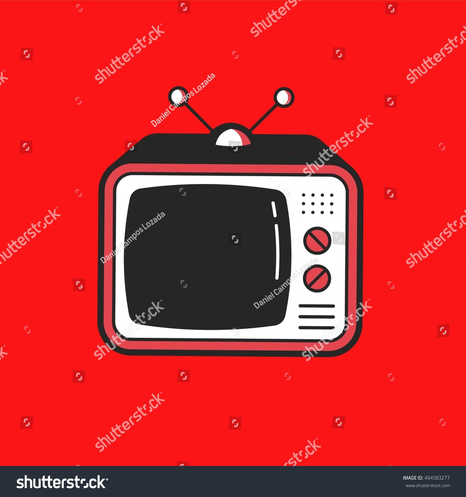 Retro Tv Vector Illustration Stock Vector (Royalty Free) 494583277