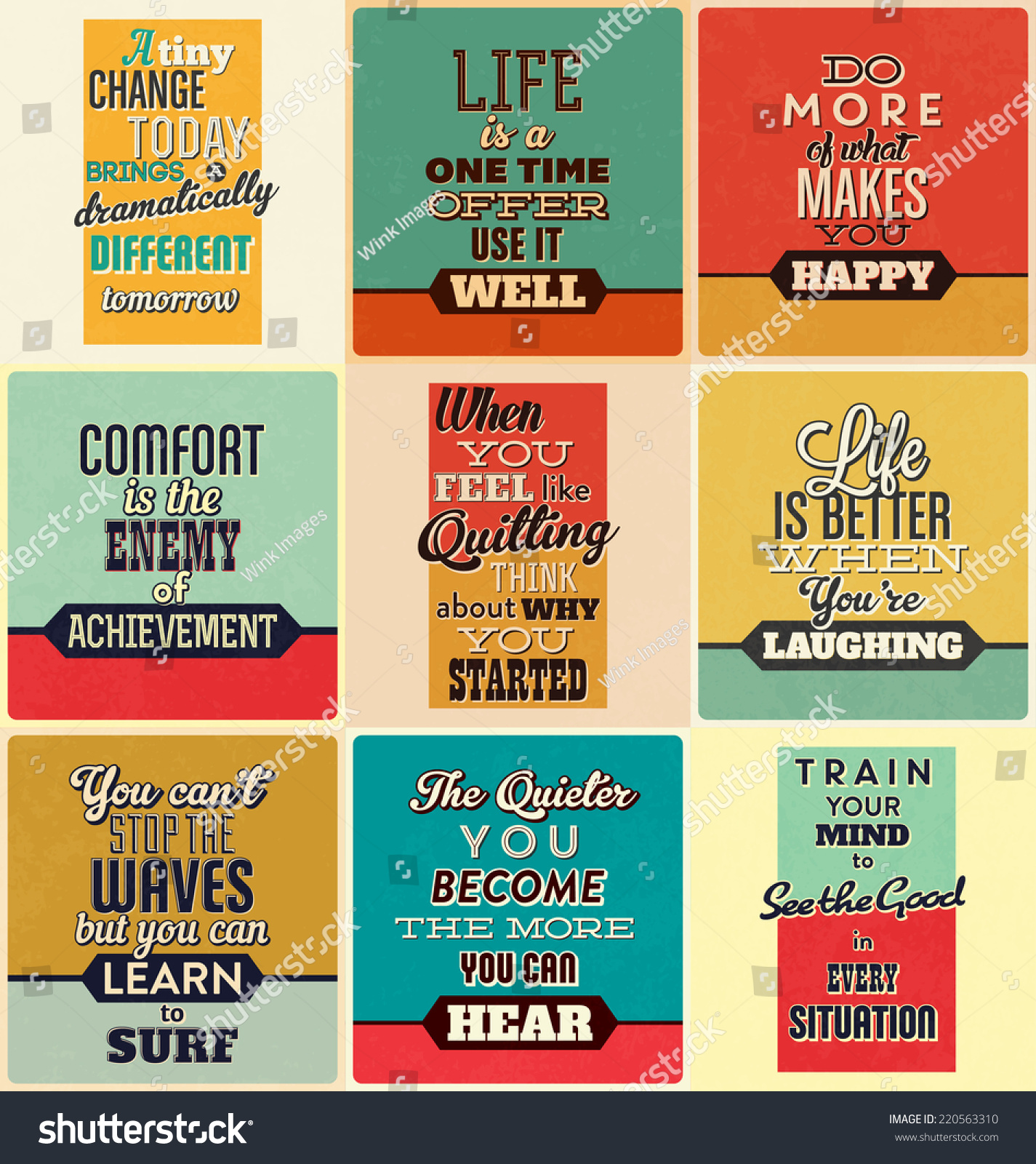 Retro Typographic Poster Design Set Stock Vector (Royalty Free ...
