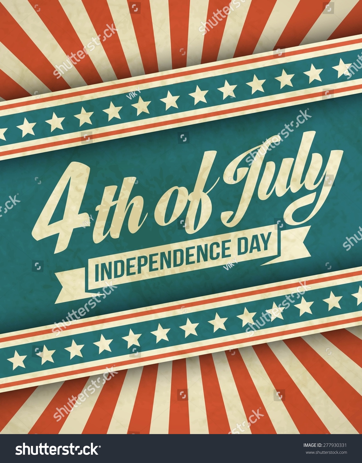Retro Typography Card Independence Day Vector: vector de stock (libre ...
