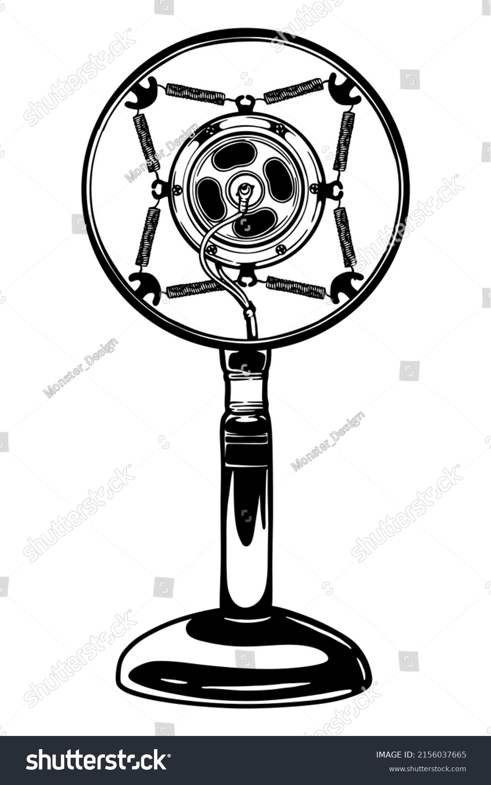 Retro Vintage Microphone Vector Illustration Stock Vector (Royalty Free ...