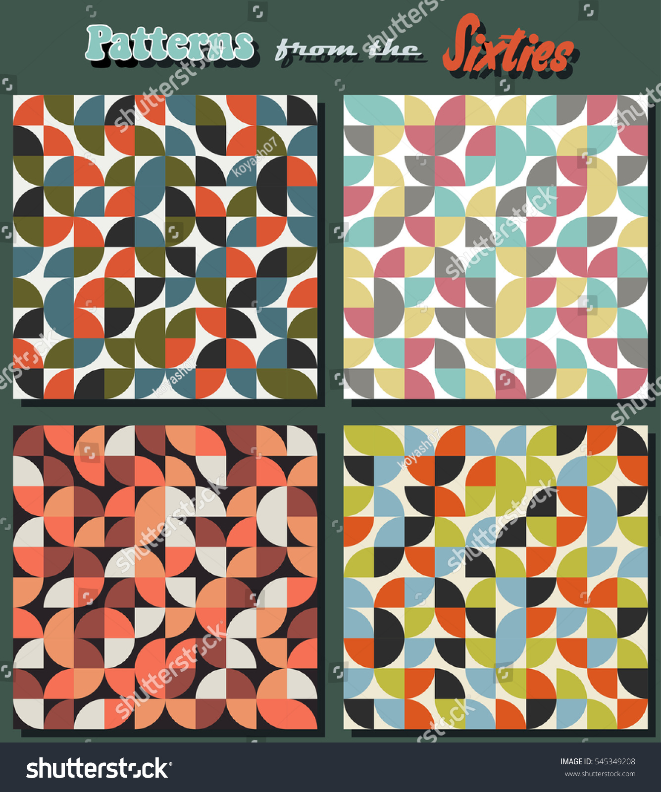Retro Vintage Vector Patterns Sixties Wallpapers Stock Vector (Royalty ...