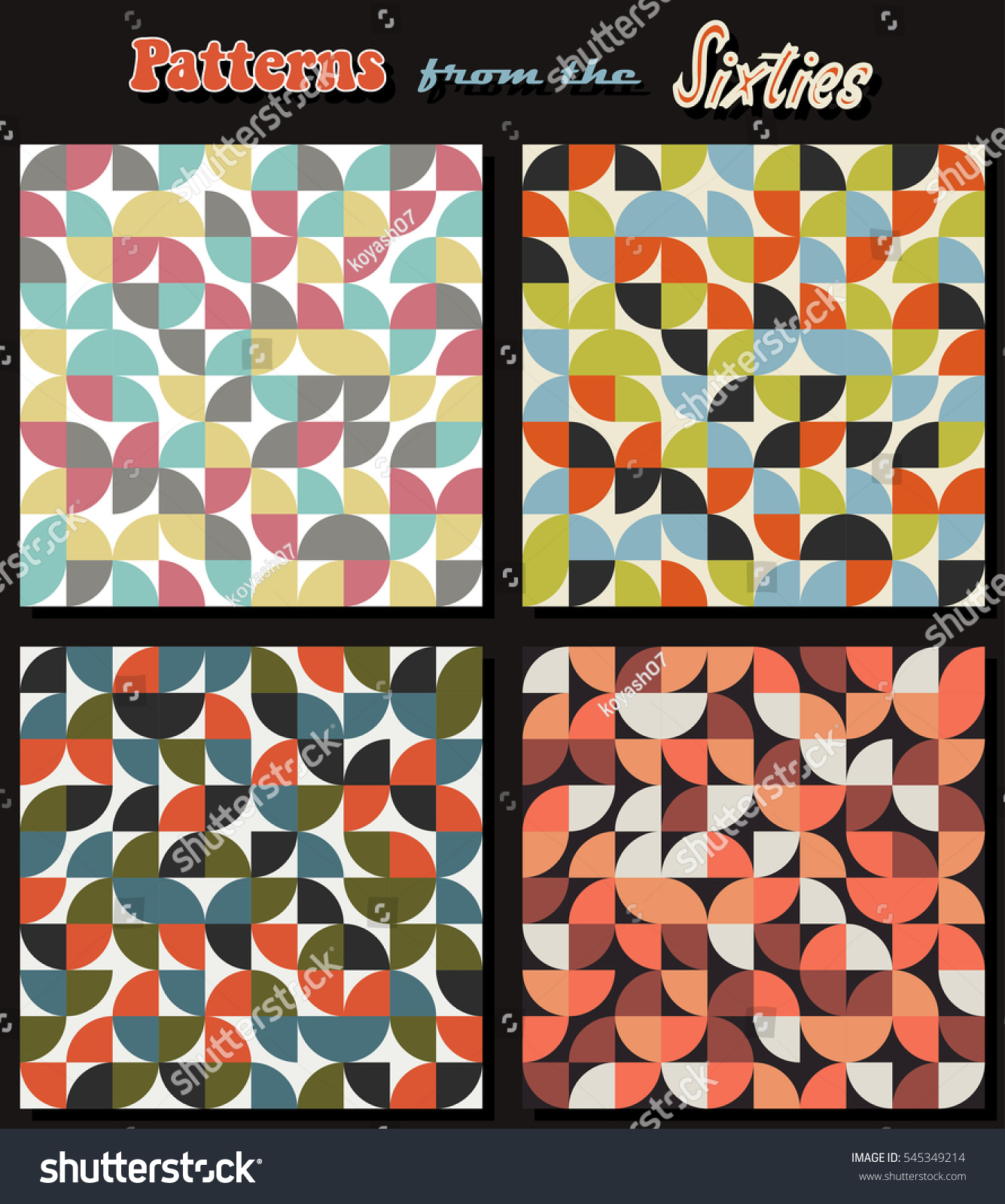 Retro Vintage Vector Patterns Sixties Wallpapers Stock Vector (Royalty ...