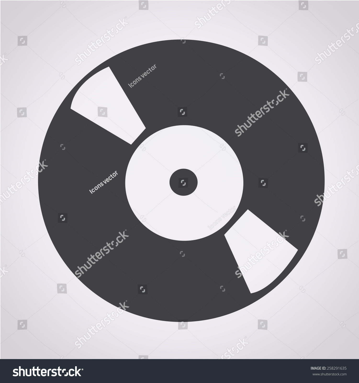 Retro Vinyl Record Icon Stock Vector (Royalty Free) 258291635