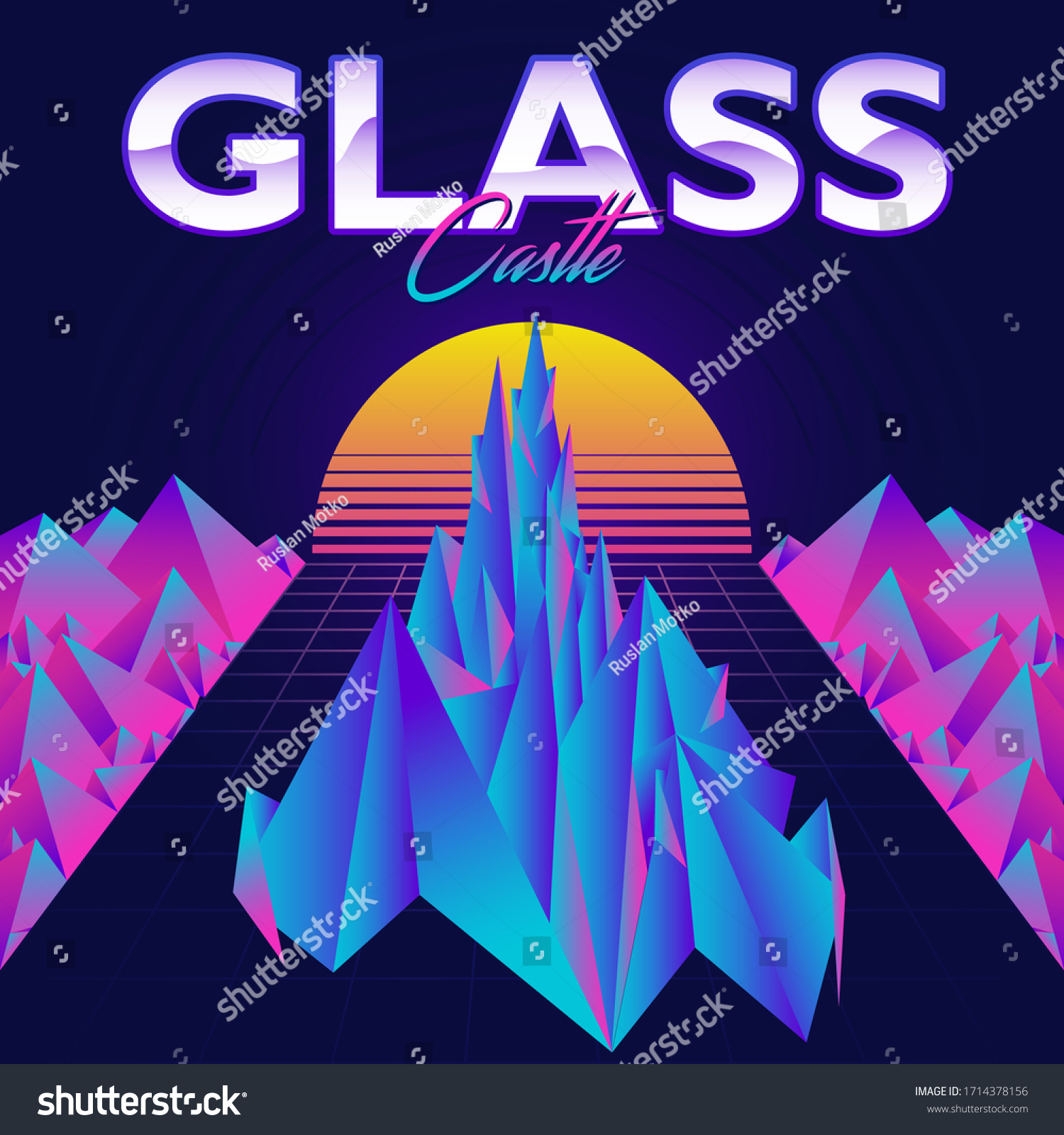 Retro Wave Style Concept Poster Stock Vector (Royalty Free) 1714378156 ...