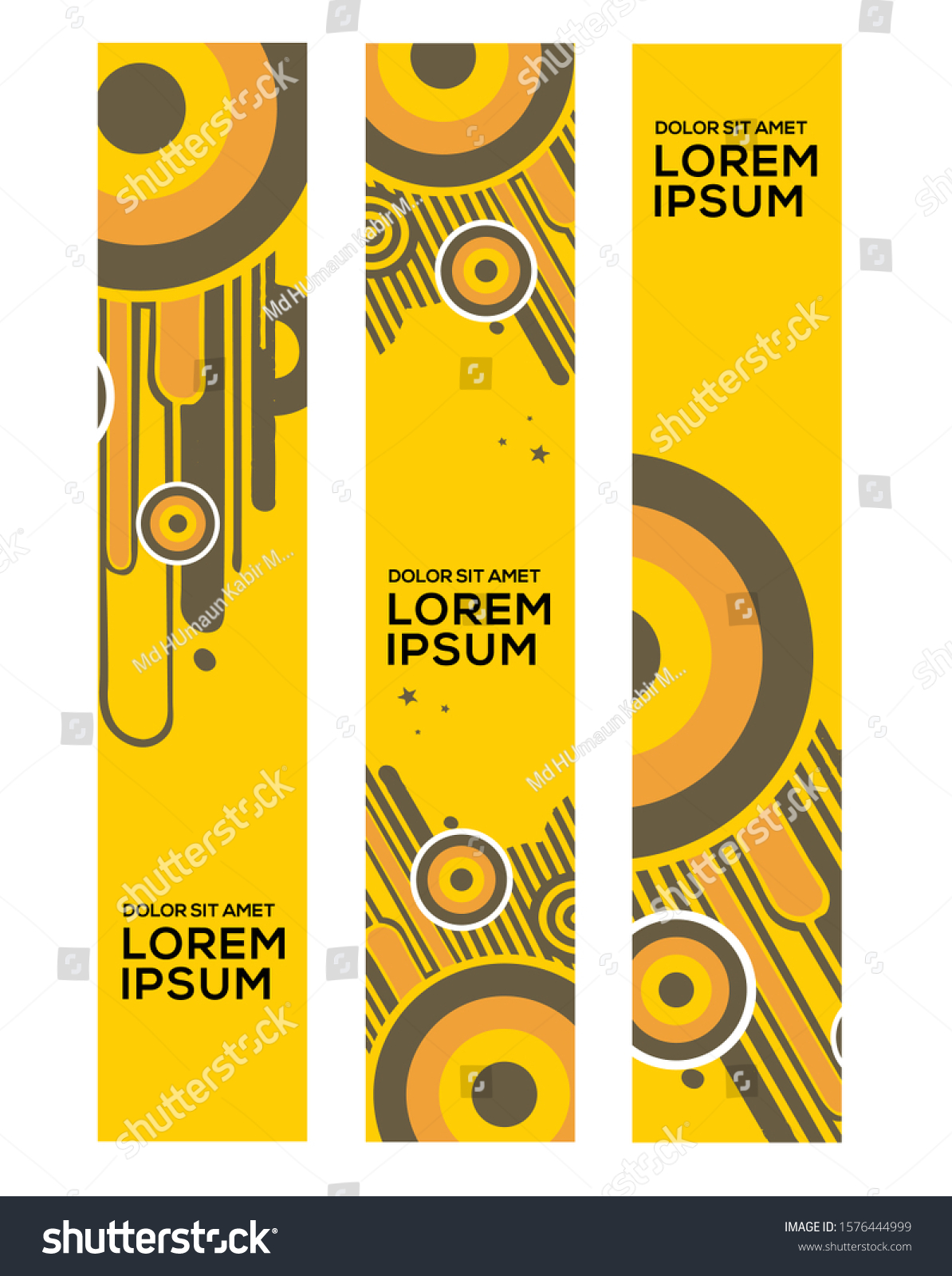 Retro Web Banner Design Template Set Stock Vector (Royalty Free) 1576444999