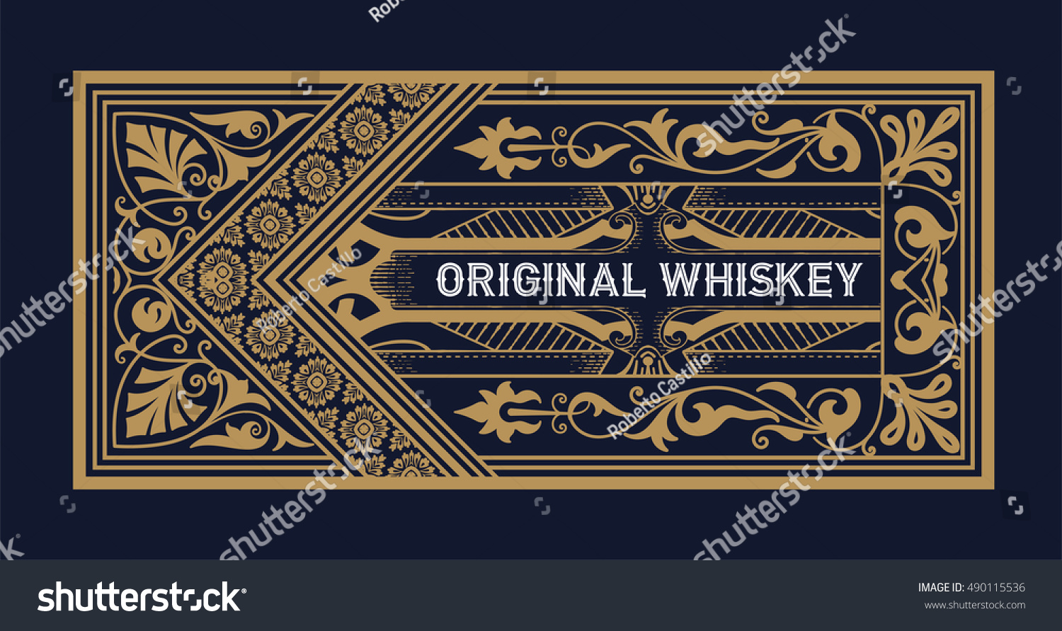 Retro Whiskey Label Vector Stock Vector (Royalty Free) 490115536 ...