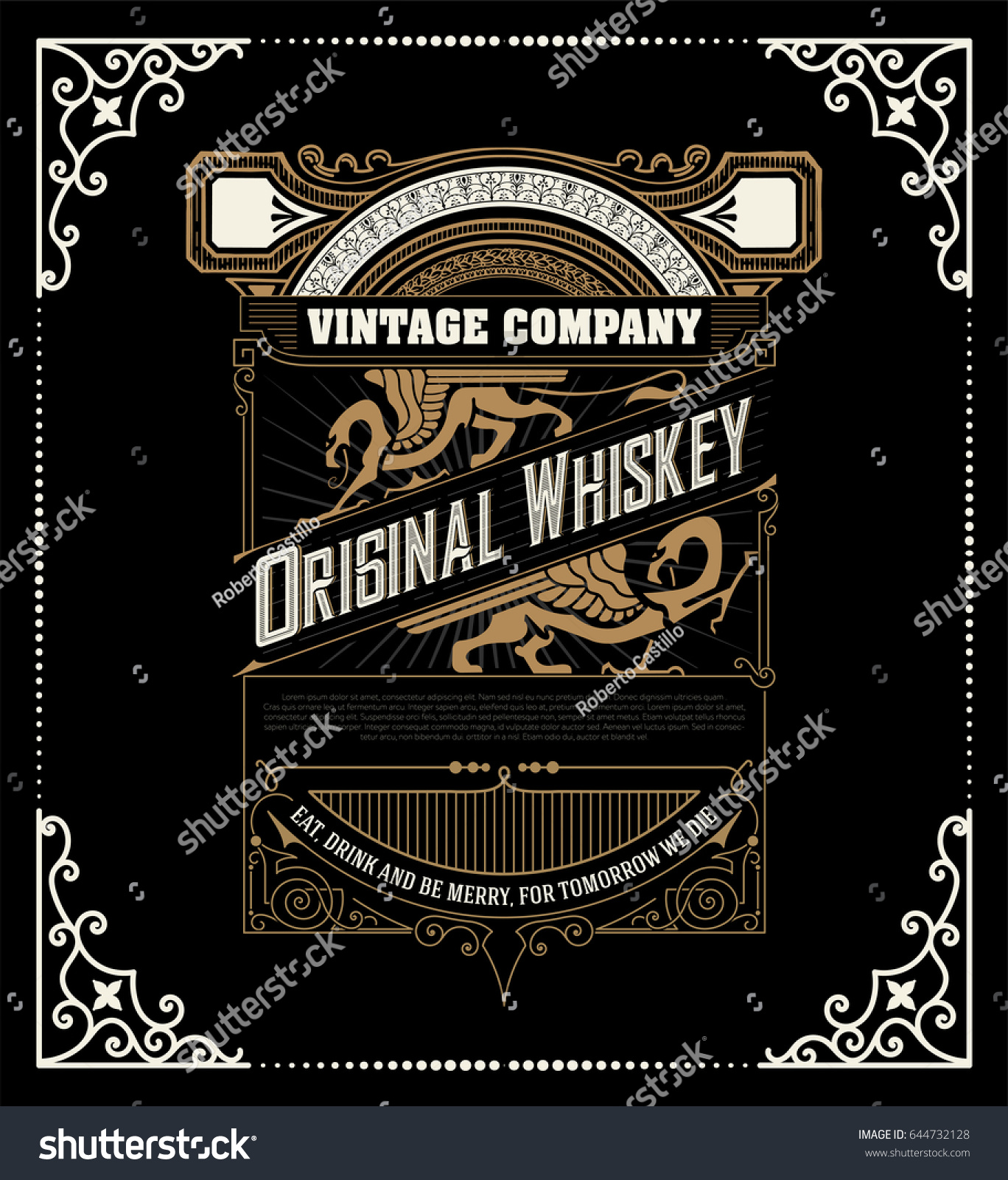 Retro Whiskey Label Vector Layered: เวกเตอร์สต็อก (ปลอดค่าลิขสิทธิ์ ...