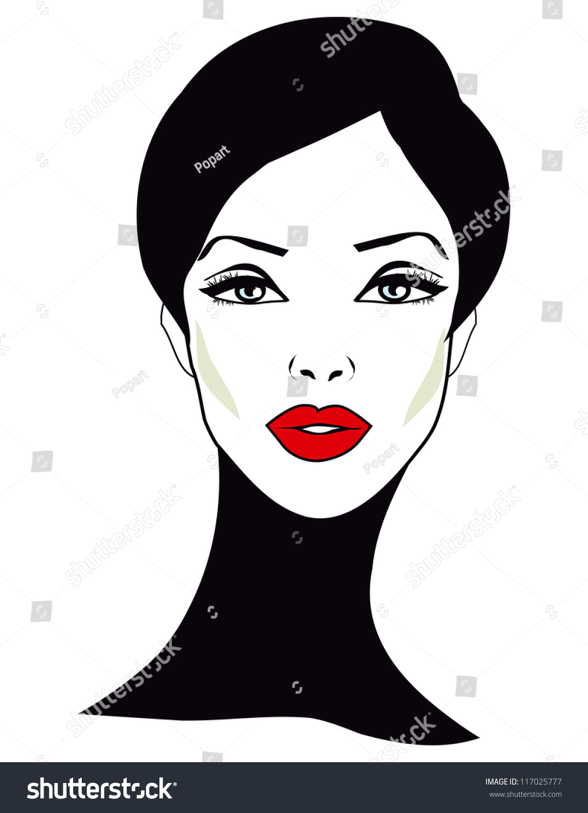 Retro Woman Retro Clip Art Stock Vector Royalty Free 117025777