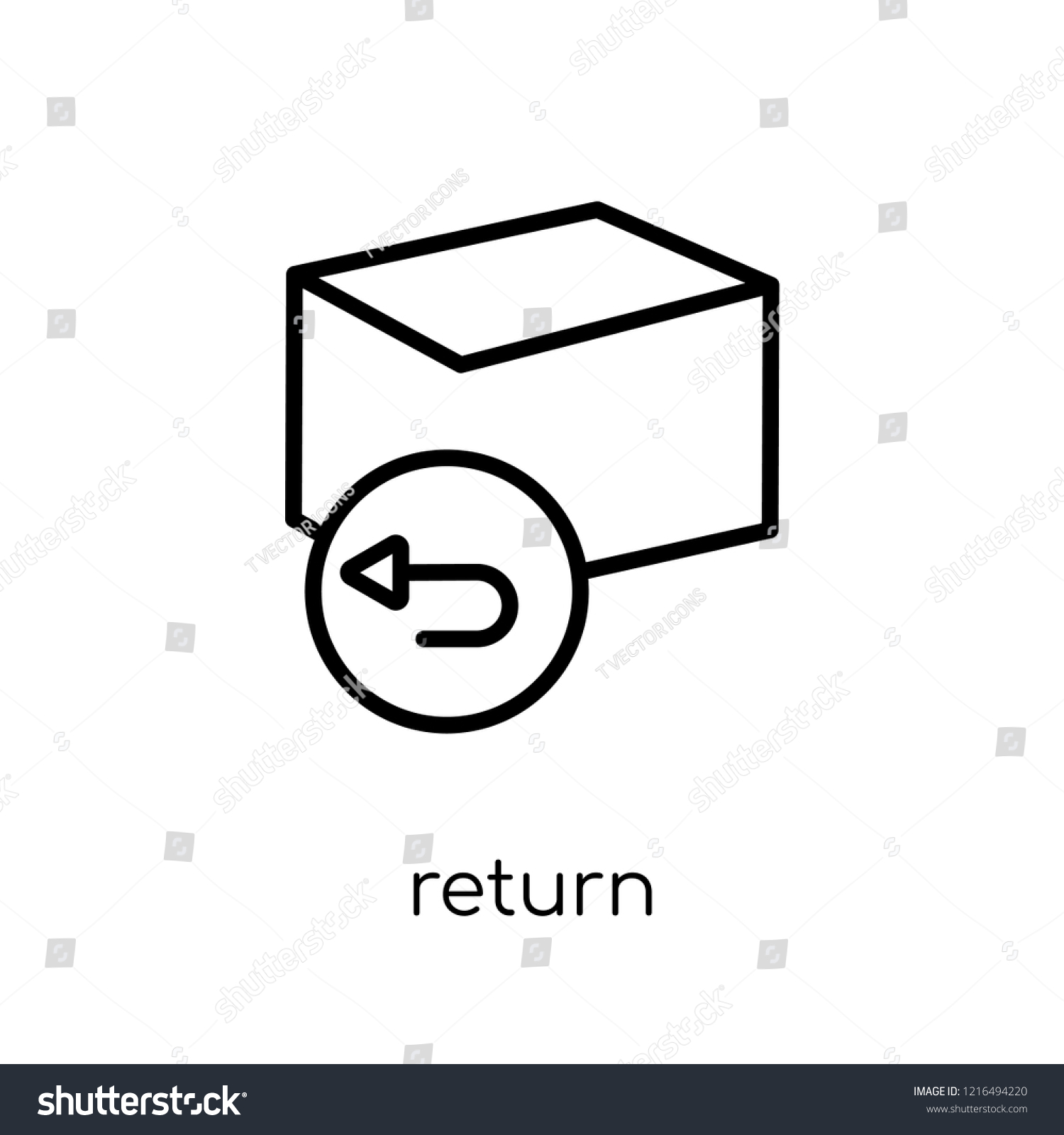 Return Icon Trendy Modern Flat Linear Stock Vector (Royalty Free ...