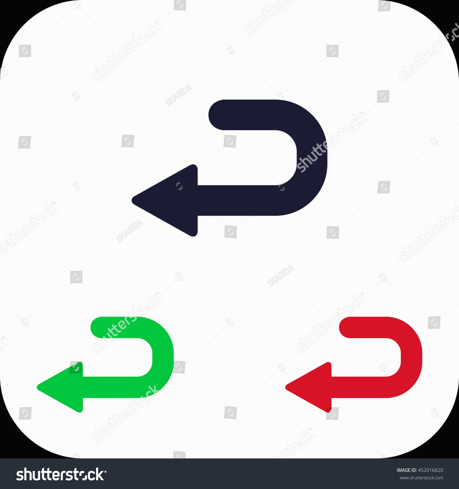 Returned Illustration Set Blue Green Red Stock Vector (Royalty Free ...