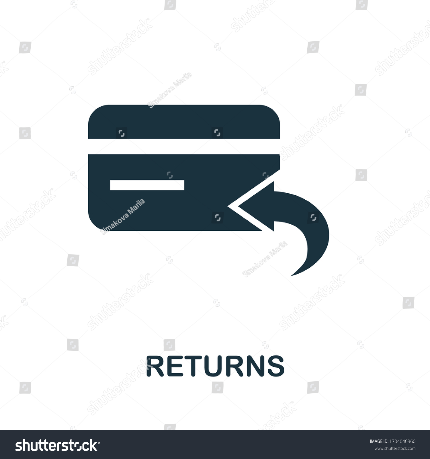 Returns Icon Simple Illustration Ecommerce Collection Stock Vector ...