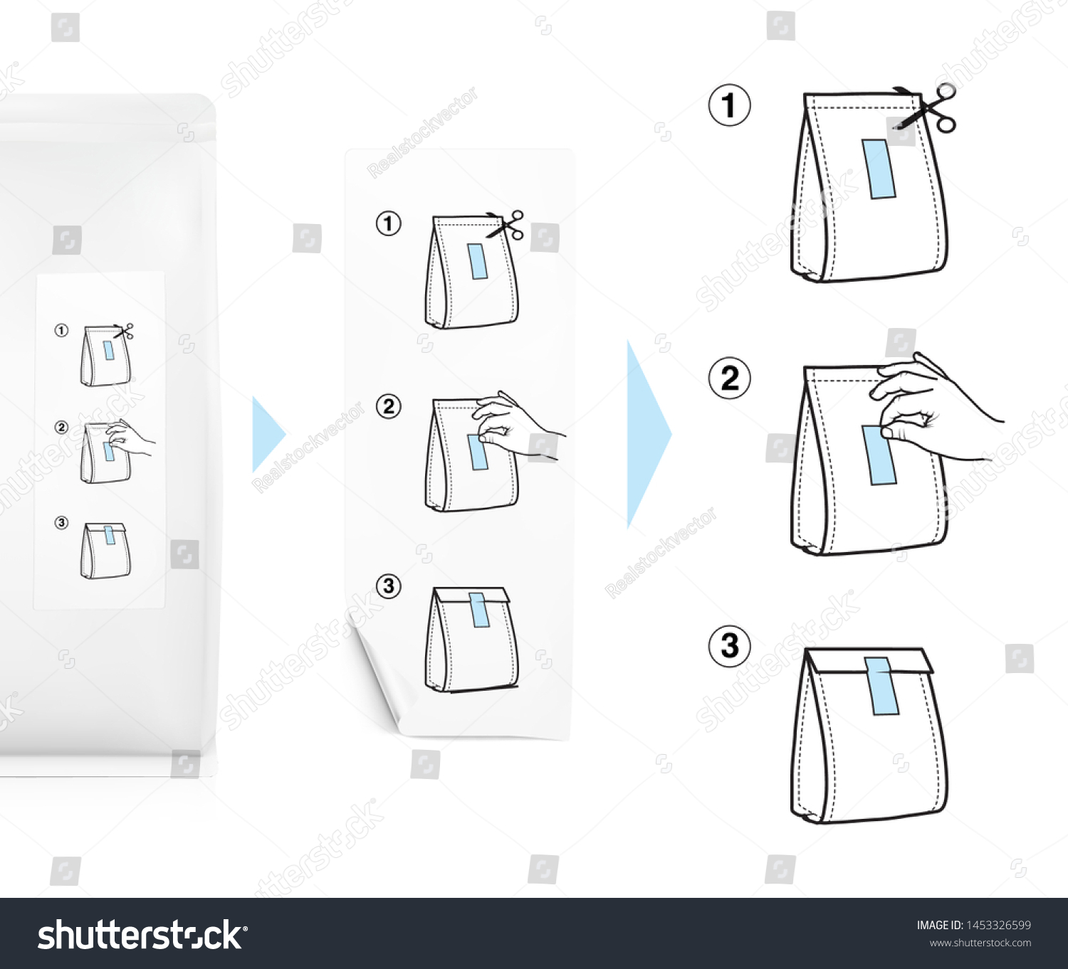 Reusable Closing Packing Guideadhesive Label User 库存矢量图（免版税）1453326599 ...