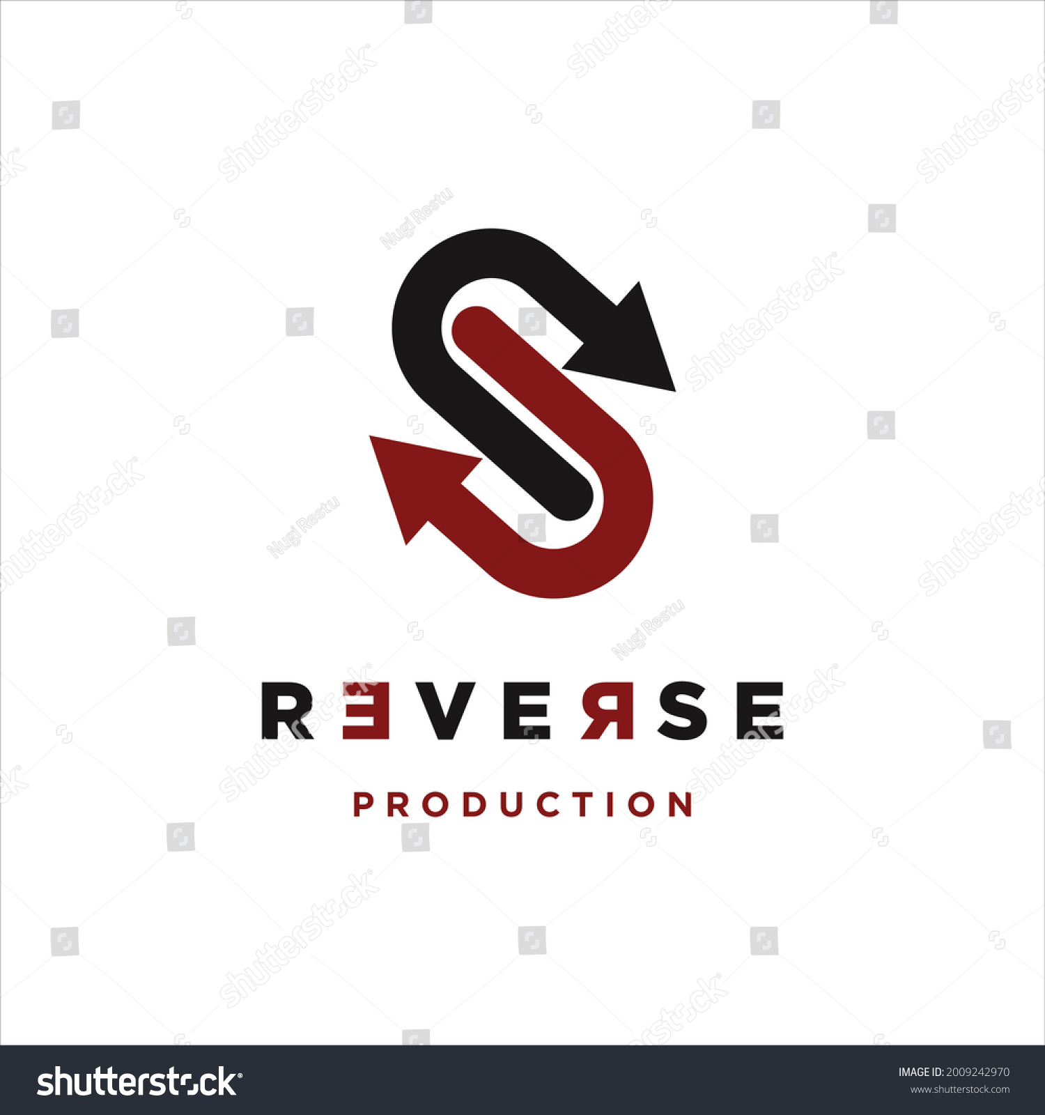 Reverse Production Logo Letter S Vector Stock Vector (Royalty Free ...