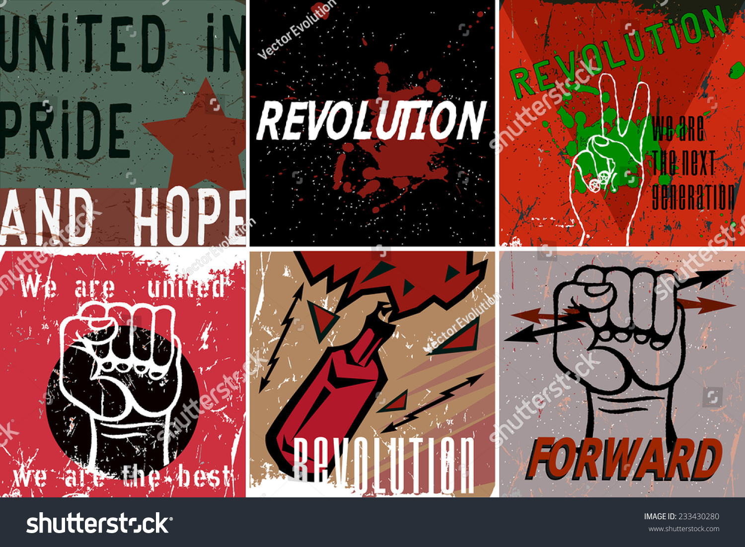 Revolution Propaganda Poster Vector Illustration: เวกเตอร์สต็อก (ปลอด ...