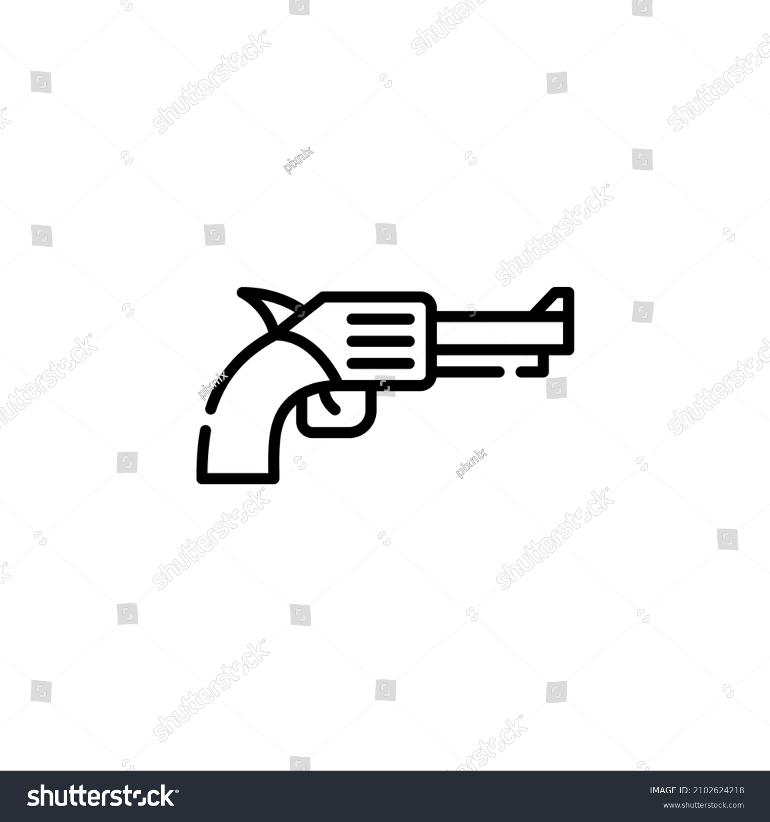 Revolvers Flat Design Outline Linear Version Stock Vector (Royalty Free ...