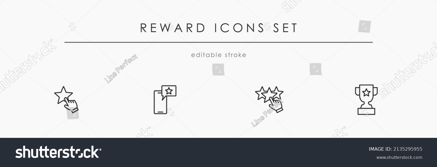 Reward Related Icon Set Vector Stock Vector (Royalty Free) 2135295955 ...