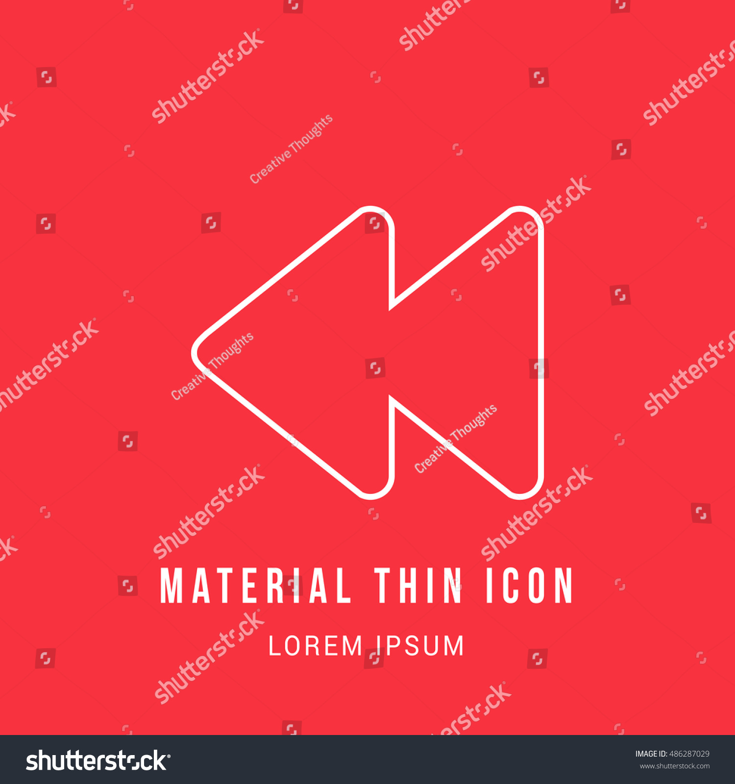 Rewind Bright Red Material Designed Line Stock Vector (Royalty Free ...