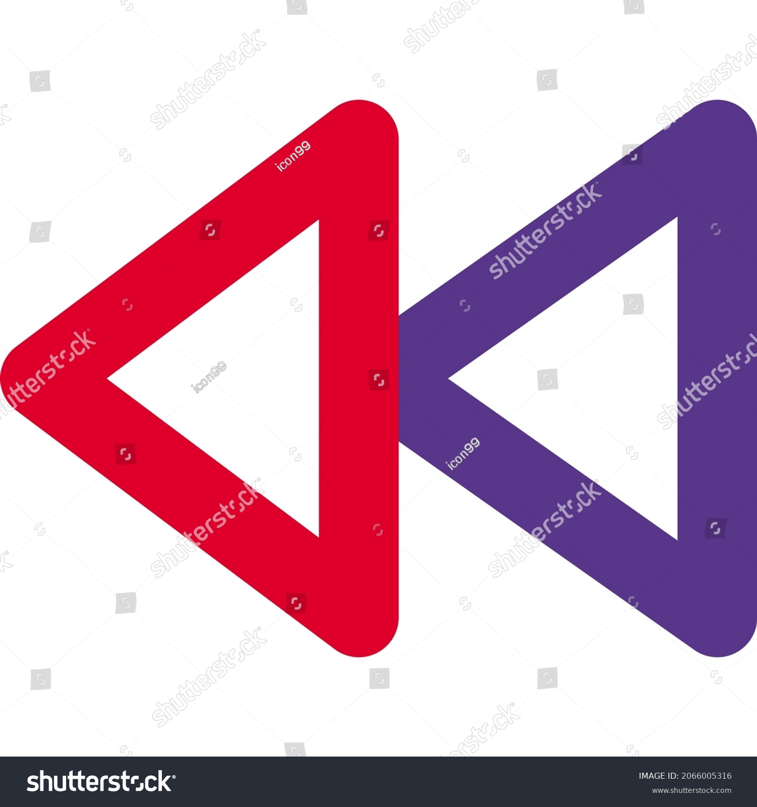 Rewind Button Back Arrow Left Side Stock Vector (Royalty Free ...