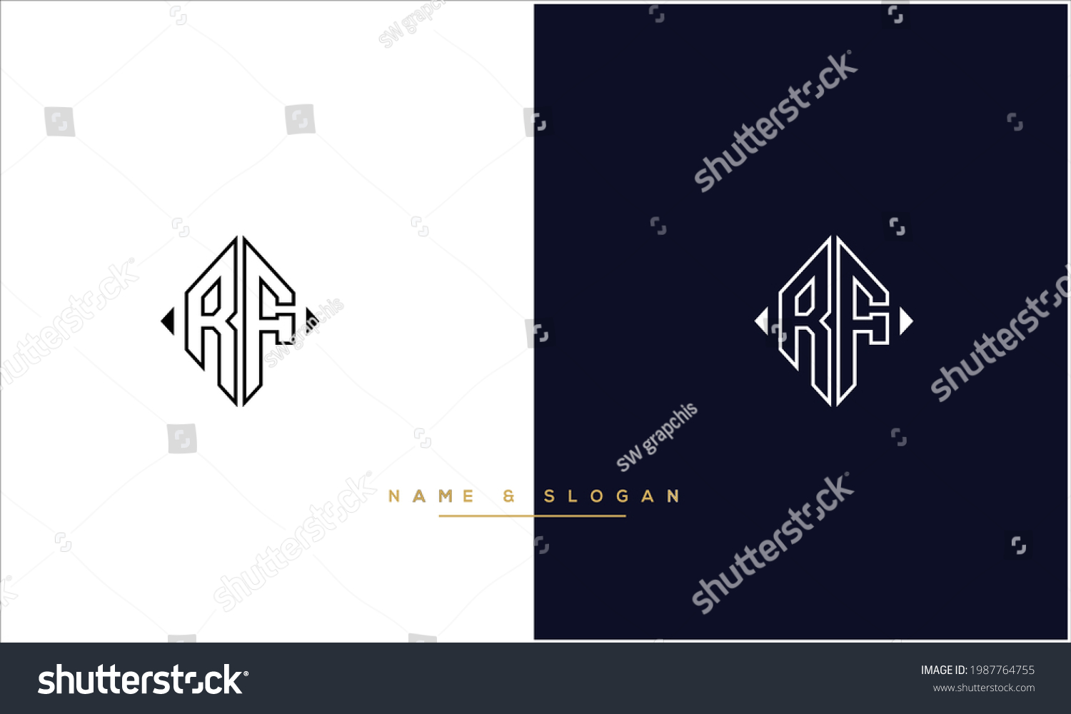 Rf Fr Abstract Letters Logo Monogram Stock Vector (Royalty Free ...