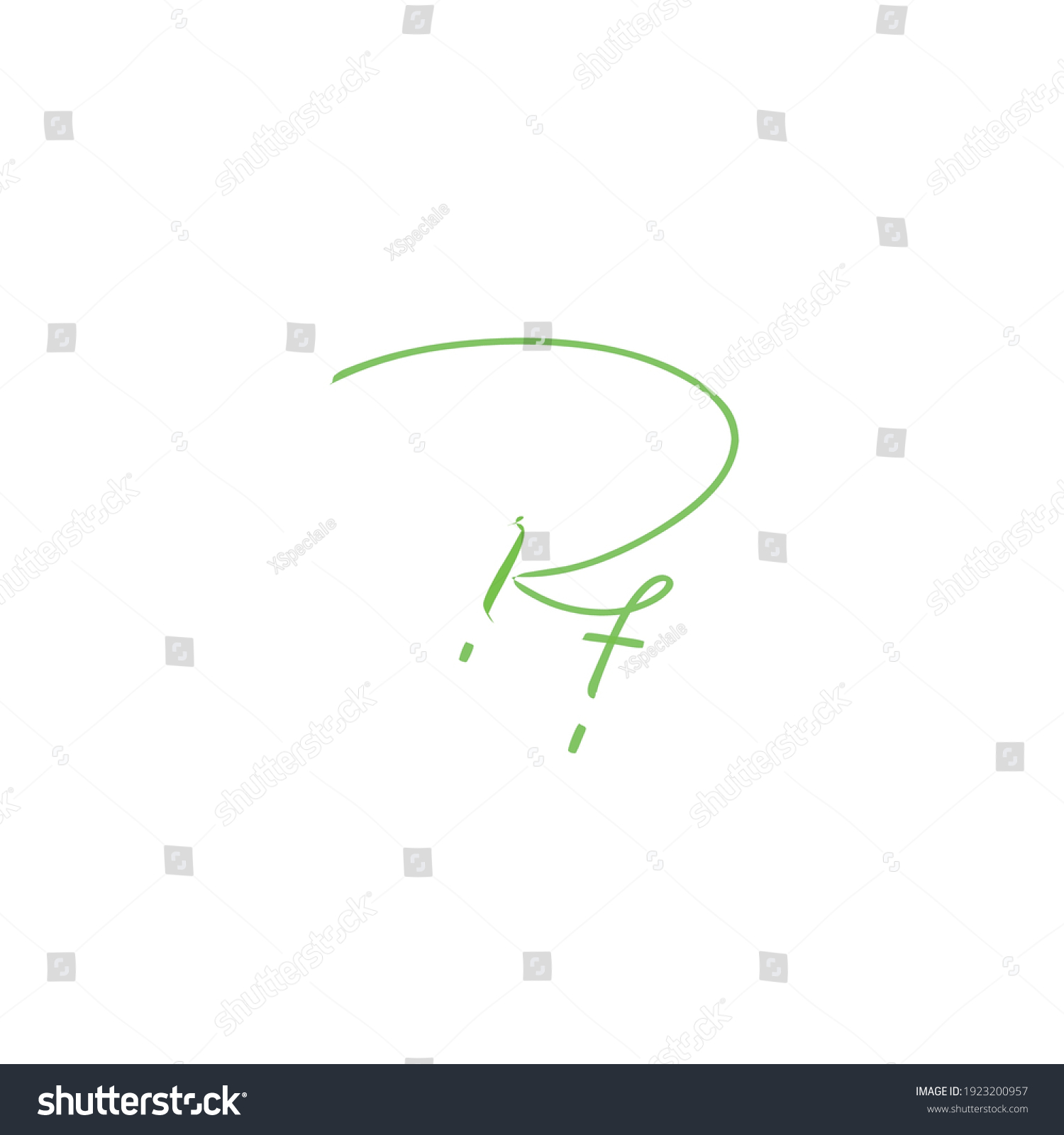Rf Initial Handwritten Calligraphy Monogram Logo Stock Vector (Royalty ...