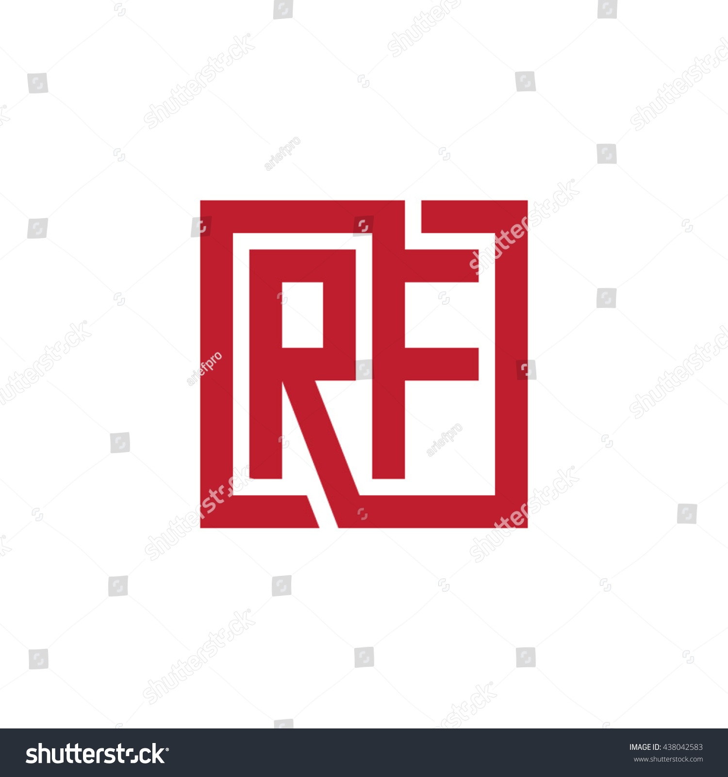 Rf Initial Letters Looping Linked Square Stock Vector (Royalty Free ...