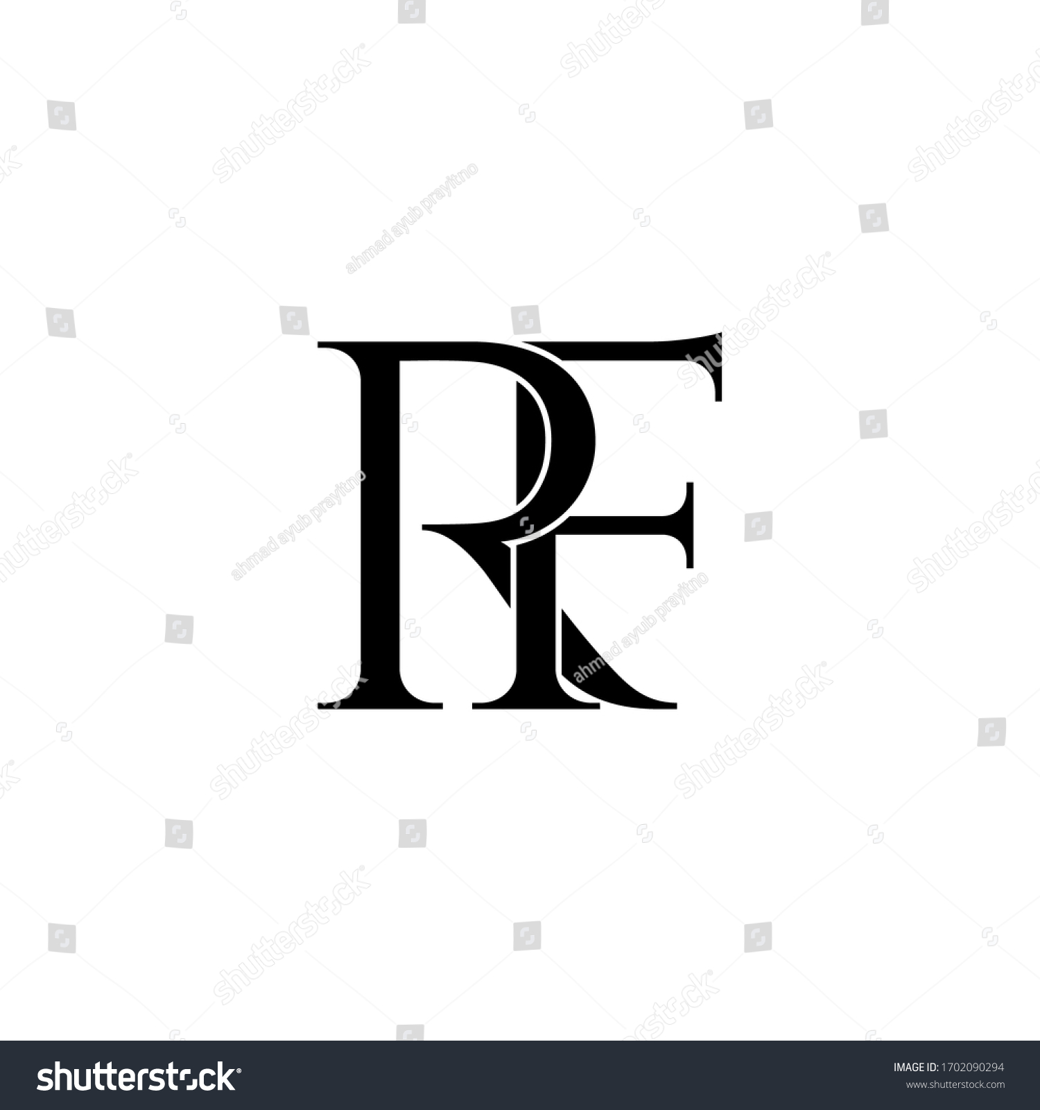 letra rf logotipo original en monograma: vector de stock (libre de ...