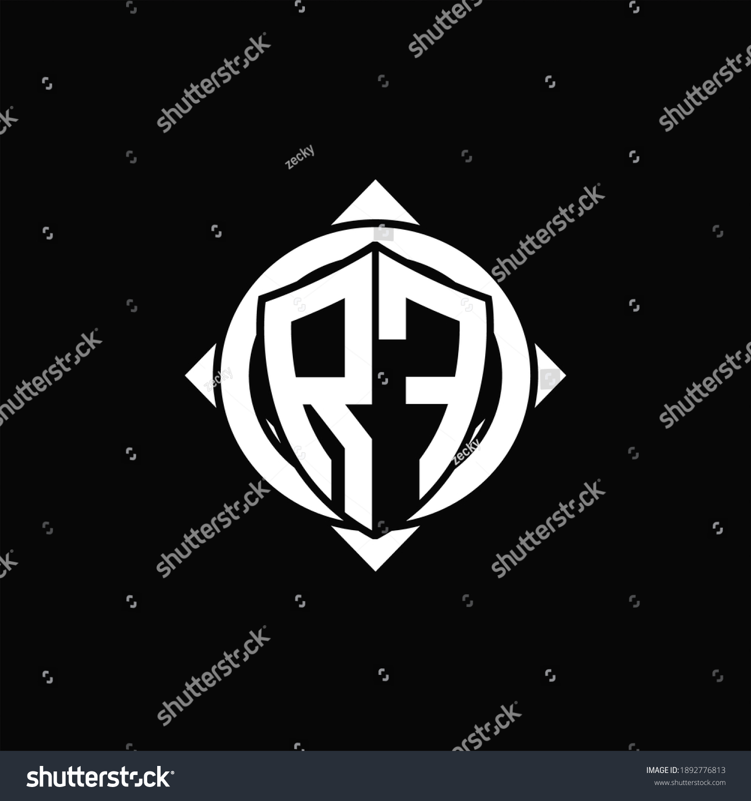 Rf Logo Monogram Isolated Circle Rounded Stock Vector (Royalty Free ...